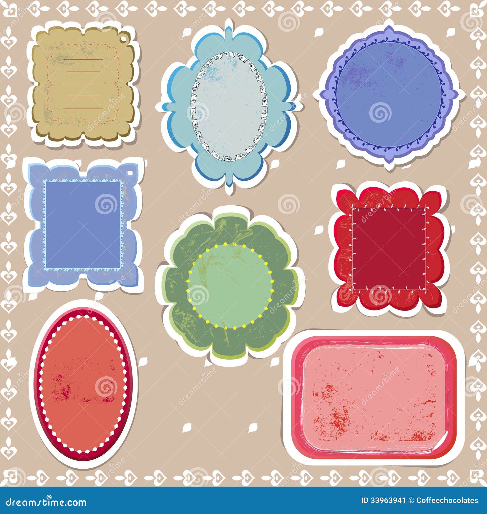 Retro stickers stock vector. Illustration of scrapbook - 33963941