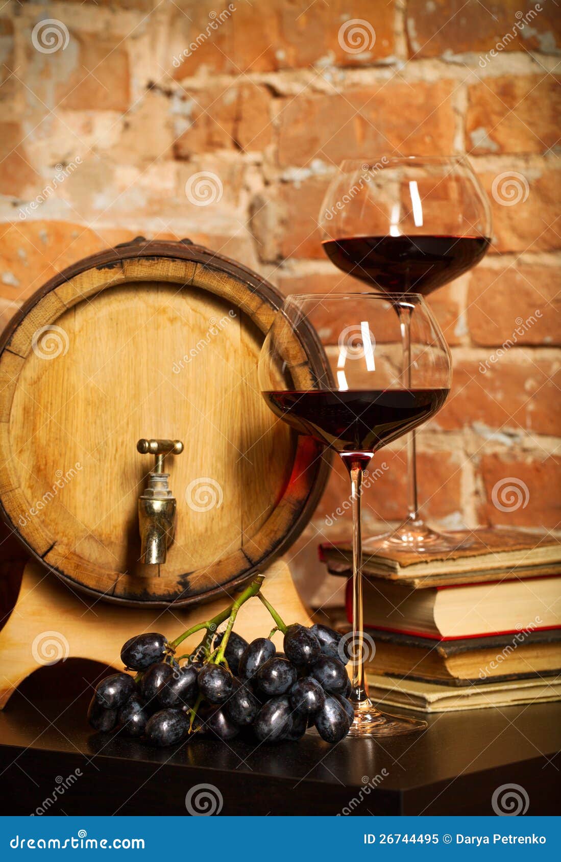 Retro Still Life with Red Wine and Barrel Stock Image - Image of ...