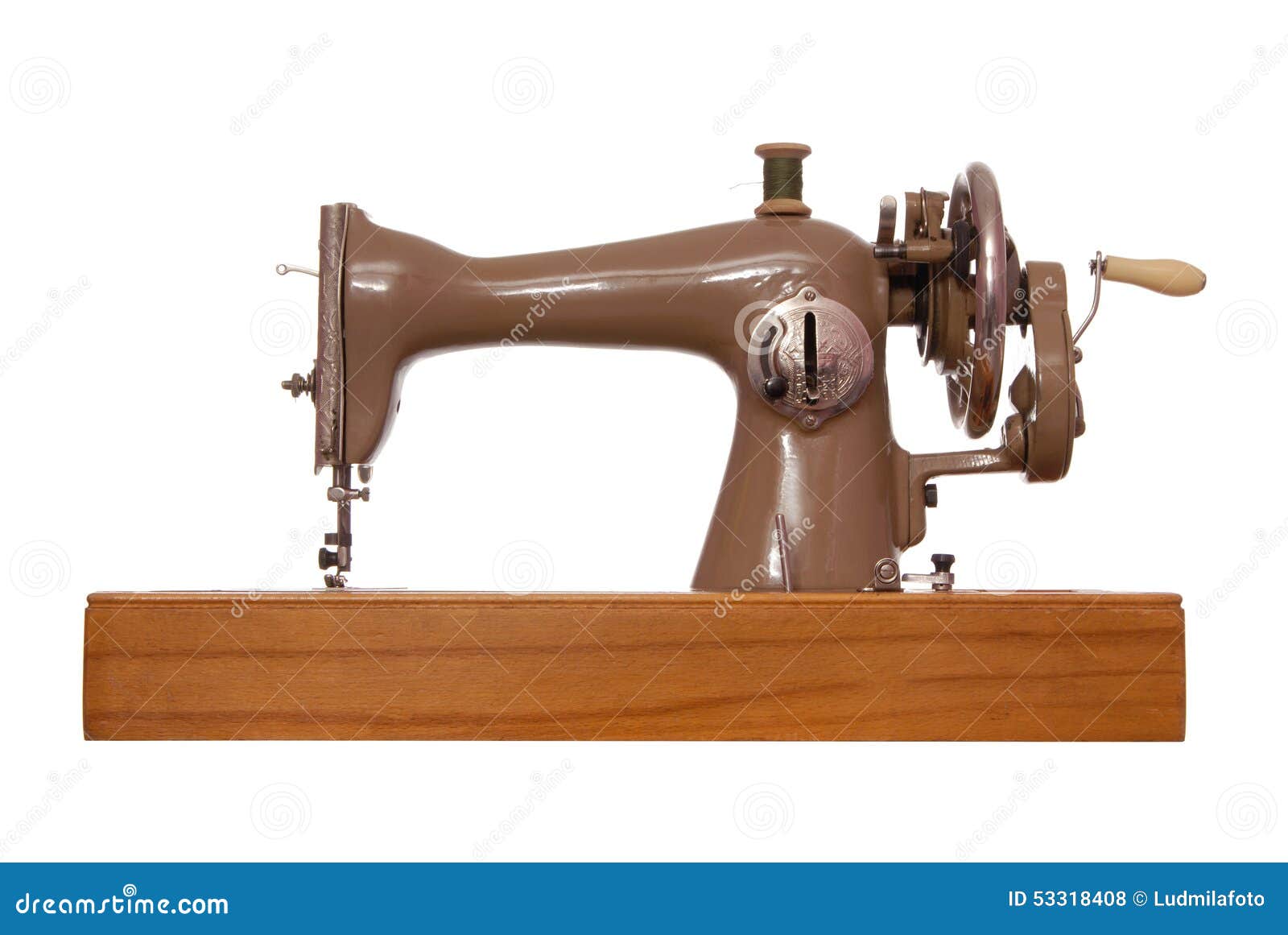 Retro Stitching Machine is Isolated Stock Photo - Image of making ...