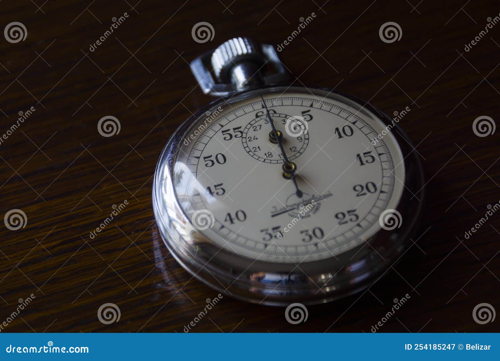 Retro Stopwatch is on a Wooden Table Stock Image - Image of retro ...