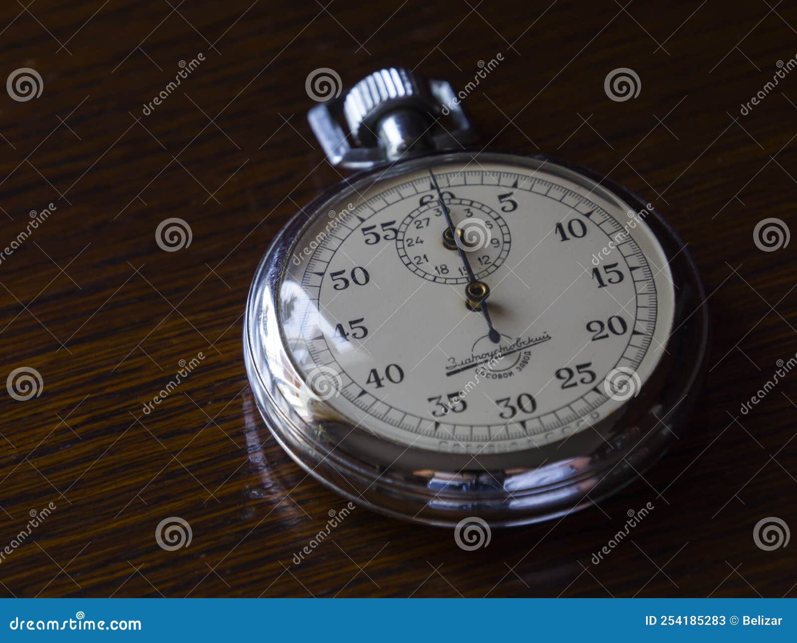Retro Stopwatch is on a Wooden Table Stock Image - Image of traditional ...