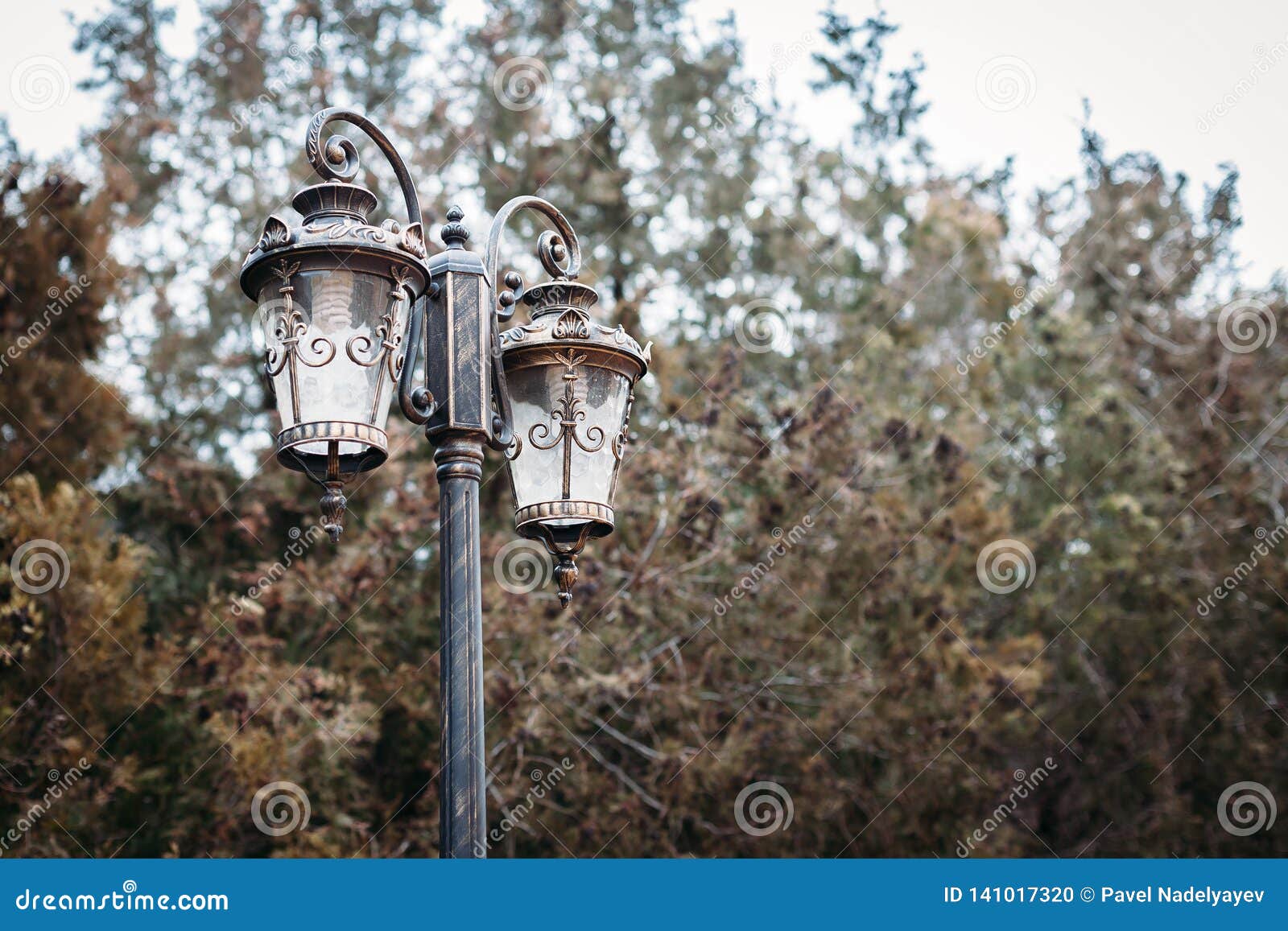Retro Street Lights Outdoors Stock Photo - Image of city, exterior ...