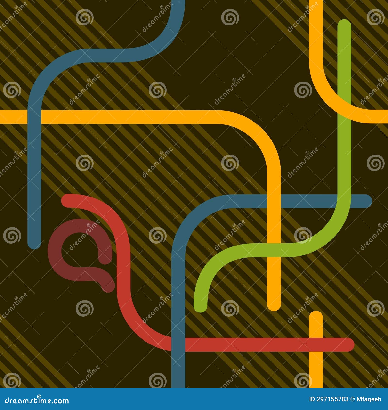 Retro Stripes Vector with Dark Background Seamless Pattern Stock Vector ...