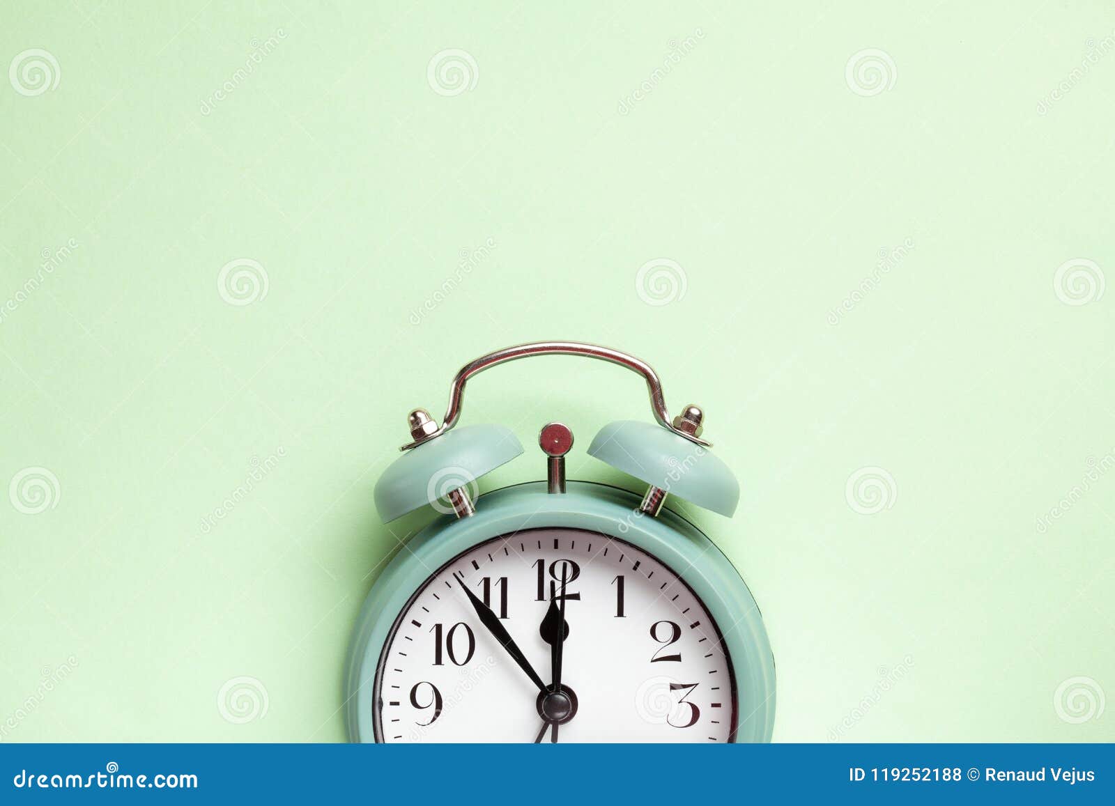 Retro Style Alarm Clock Over the Mint Green Background Stock Photo ... Retro Style Alarm Clock Over the Mint Green Background Stock Photo ...