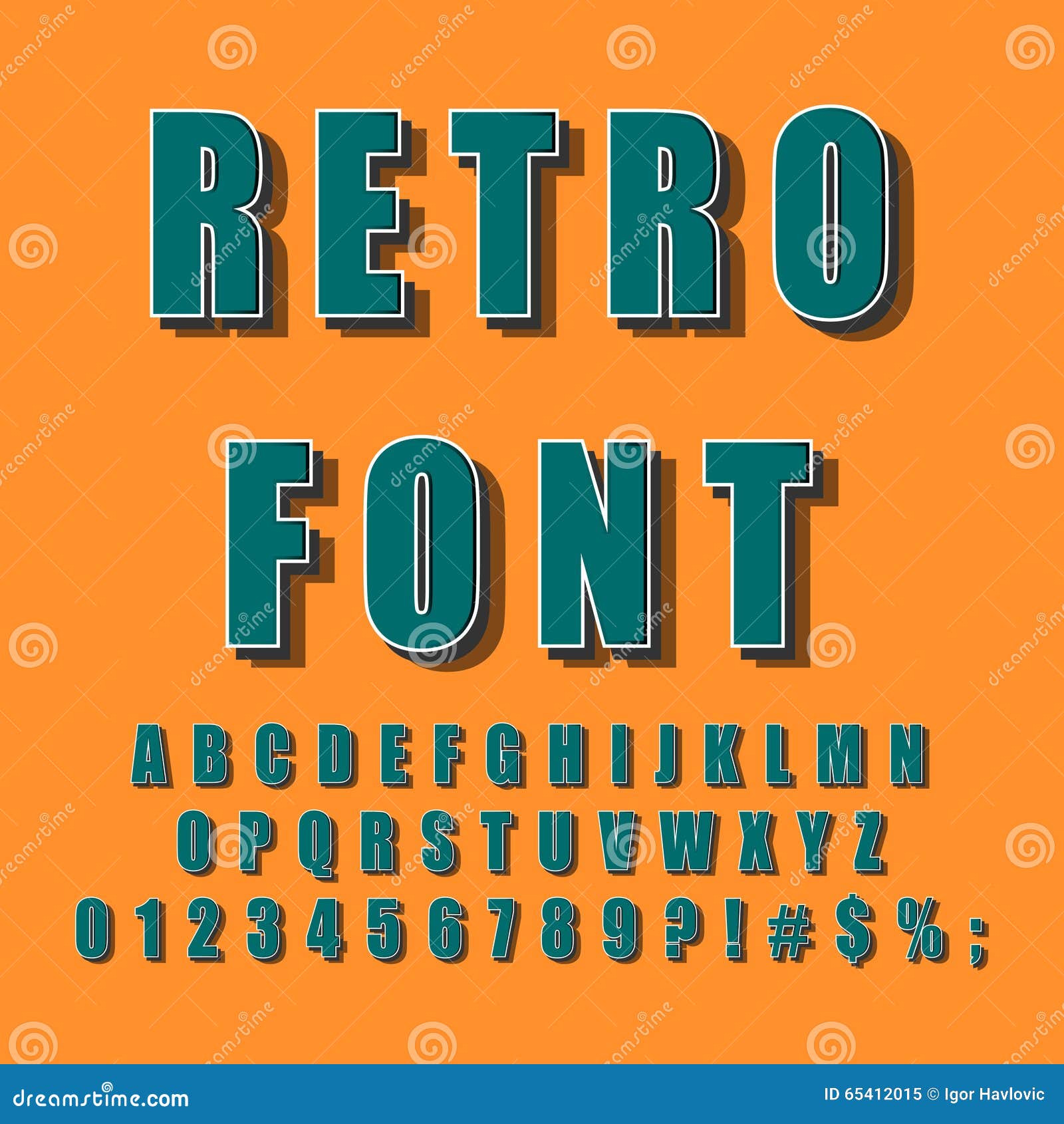 Retro style alphabet. stock vector. Illustration of decoration - 65412015