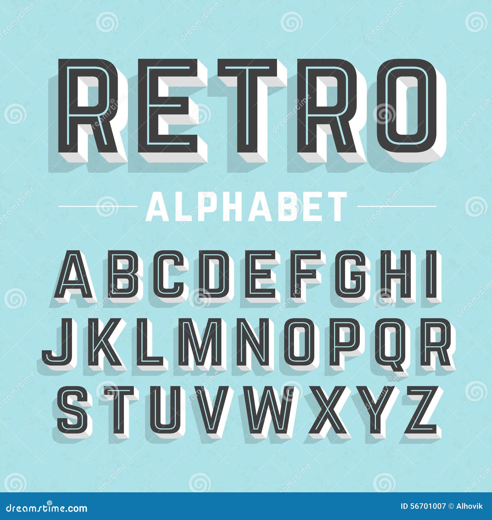 Retro style alphabet stock vector. Illustration of text - 56701007