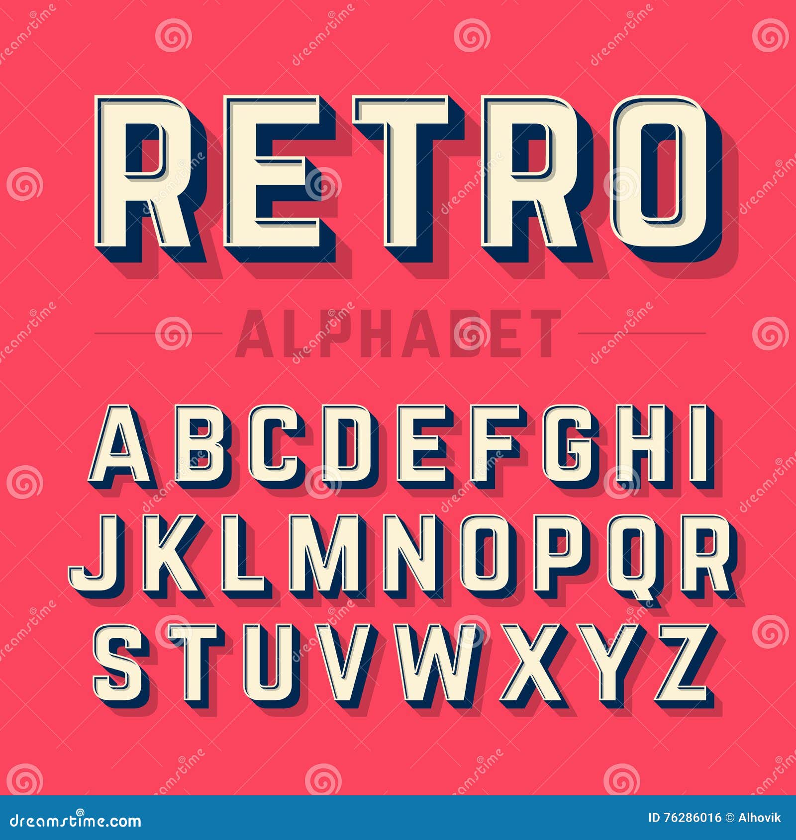 Retro style alphabet stock vector. Illustration of letter - 76286016