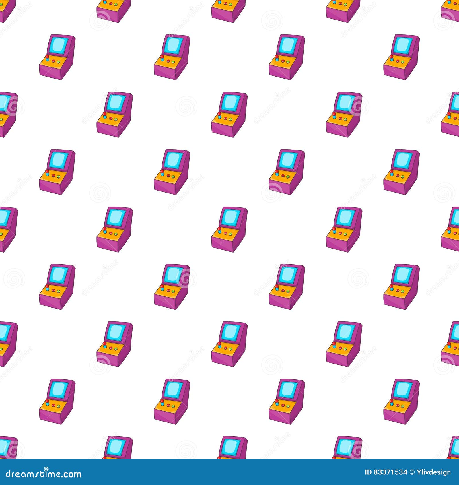 Retro Style Arcade Game Machine Pattern Stock Vector - Illustration of ...