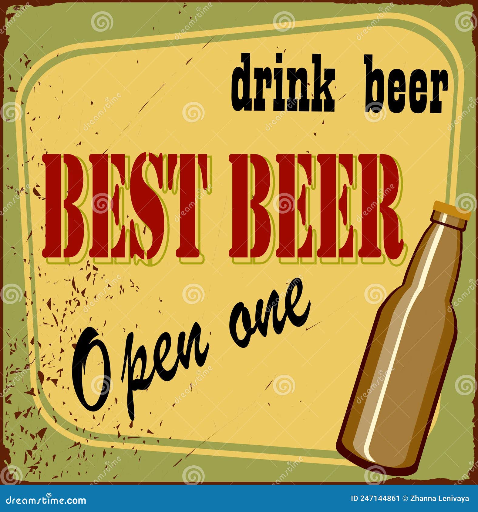 Retro Style Beer Promotion Poster Stock Vector - Illustration of sign ...