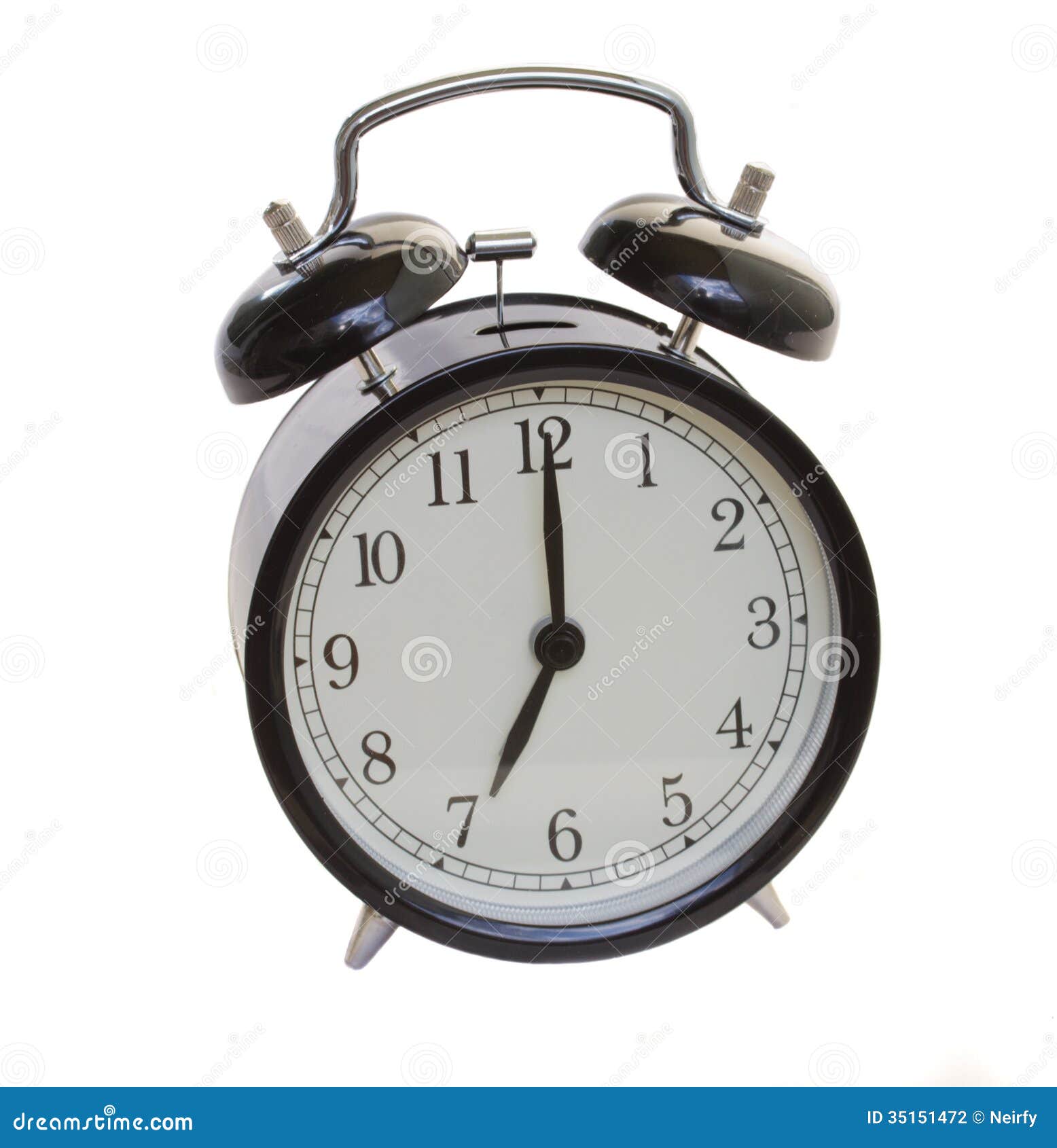 Retro Style Black Alarm Clock Stock Photo - Image of second, alarm ...