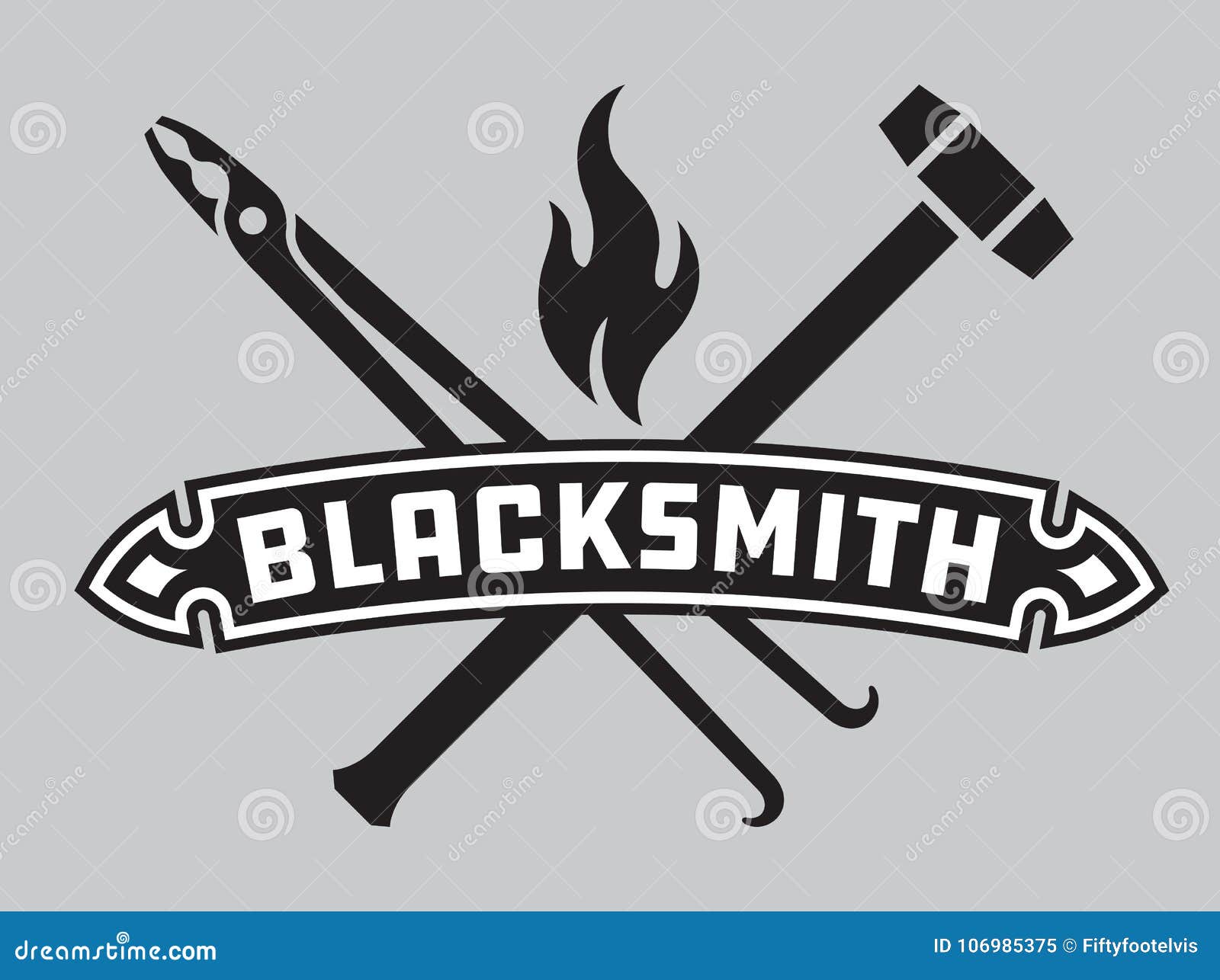 Blacksmith Emblem or Badge. Stock Vector - Illustration of icon ...
