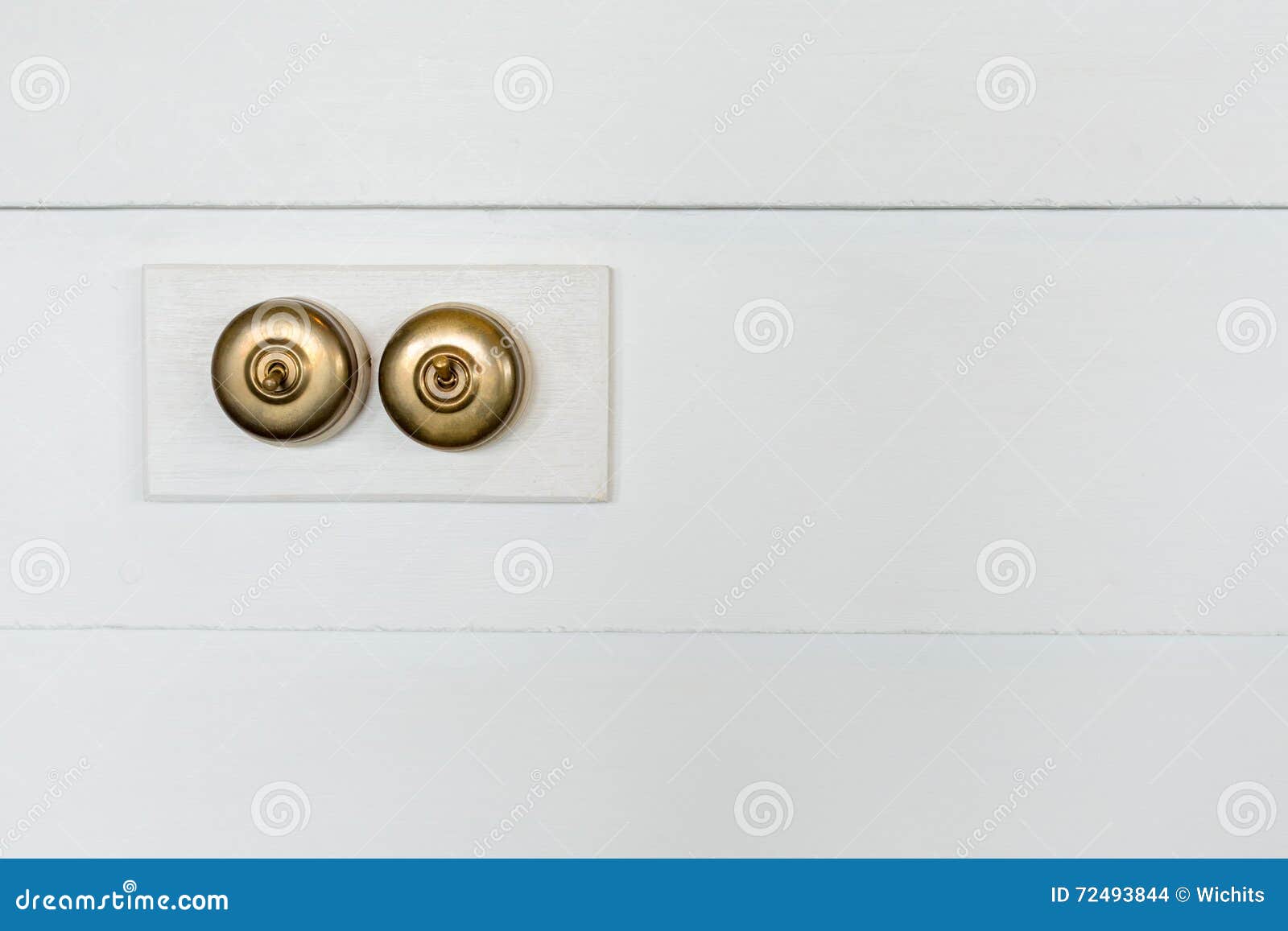 Retro Style Brass Power Switches Stock Photo - Image of light ...