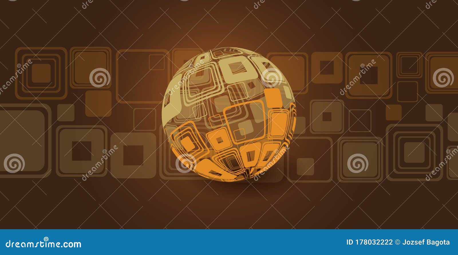 Retro Style Brown Globe Design Vector with Abstract Patterned Surface ...