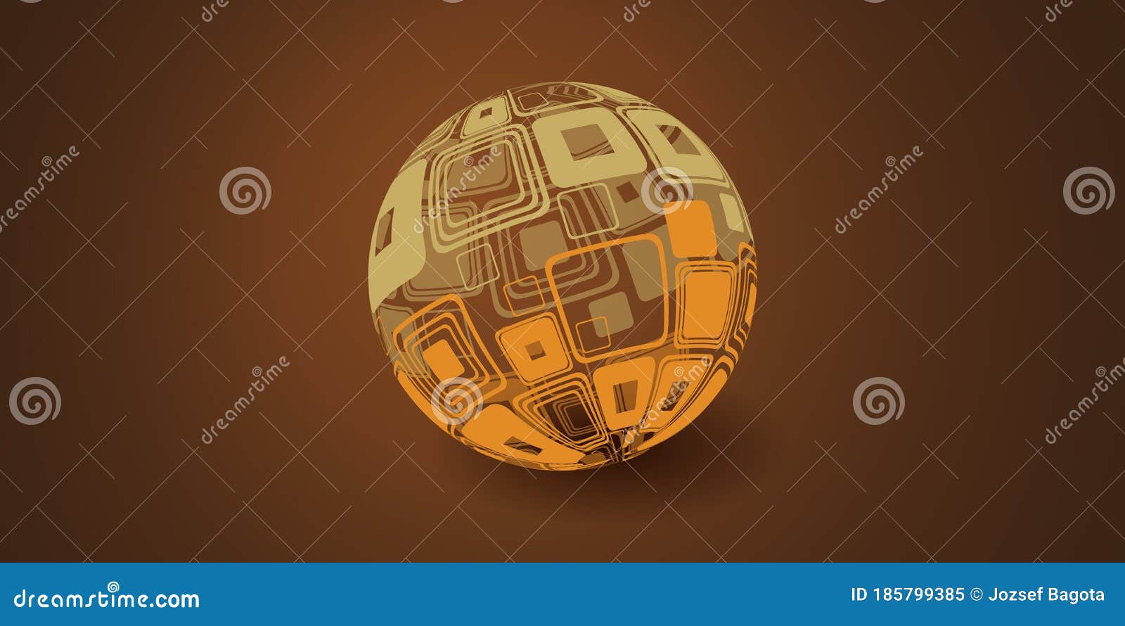 Retro Style Brown Globe Design Vector with Abstract Patterned Surface ...
