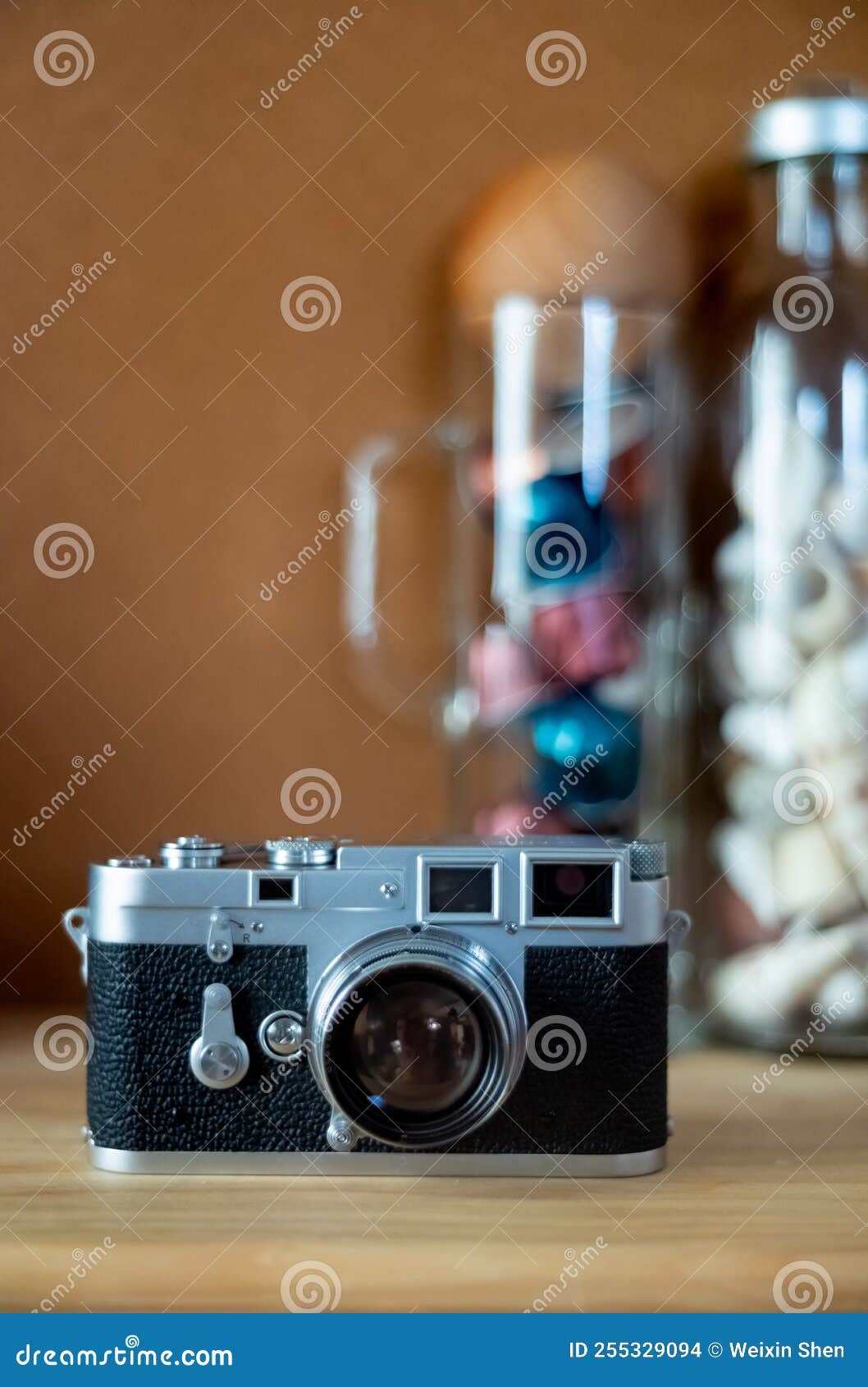 Retro Style Camera on the Table Stock Photo - Image of table, camera ...