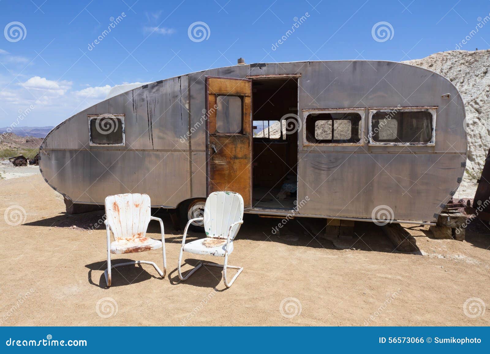 Retro Style Camper stock photo. Image of caravan, outdoors - 56573066