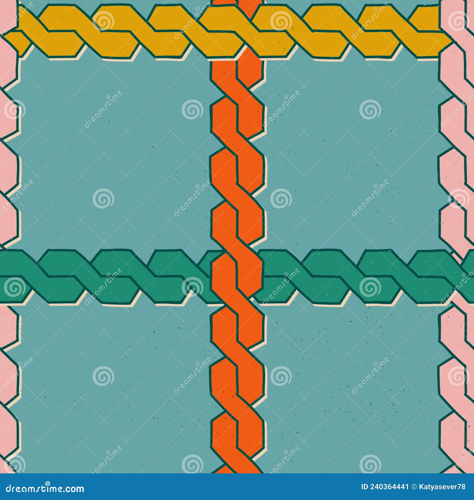 Retro Style Checkered Chains Vector Seamless Pattern. Old-fashioned ...