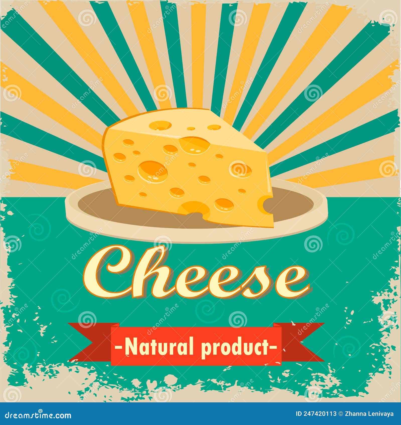 Cheese Poster Or Banner. Slices Of Edam And Mozzarella For Market Or ...