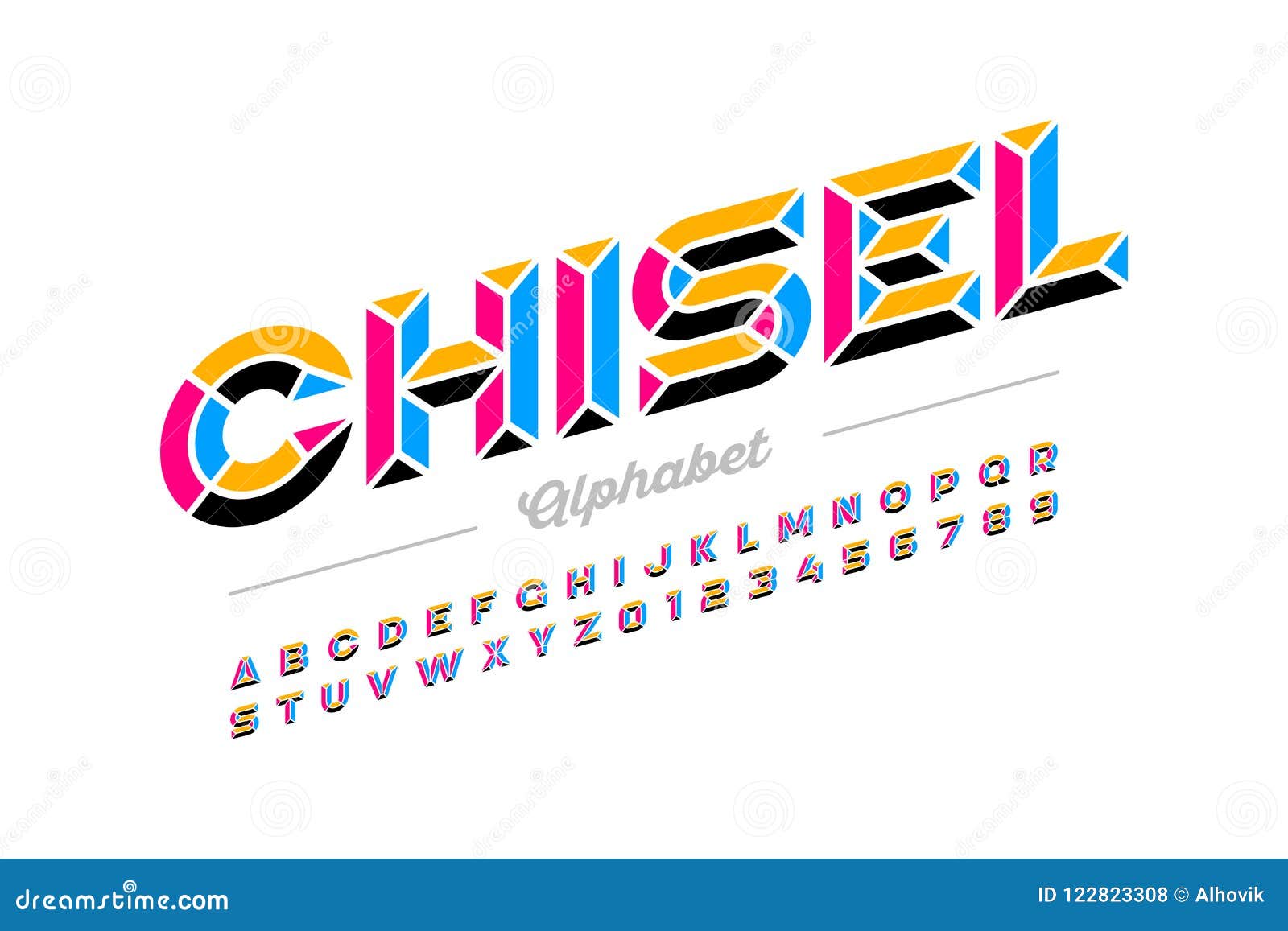 Chisel Font Vector Illustration | CartoonDealer.com #142054716