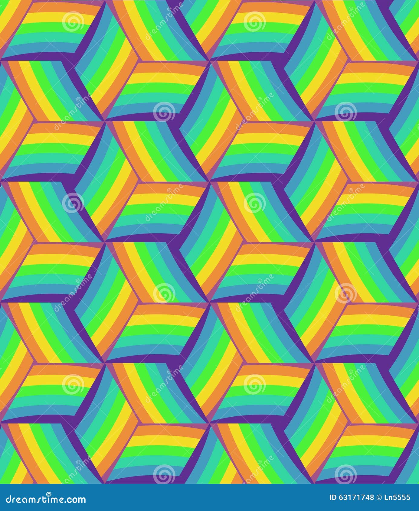 Retro Style Colors Cube Seamless Pattern Stock Vector - Illustration of ...