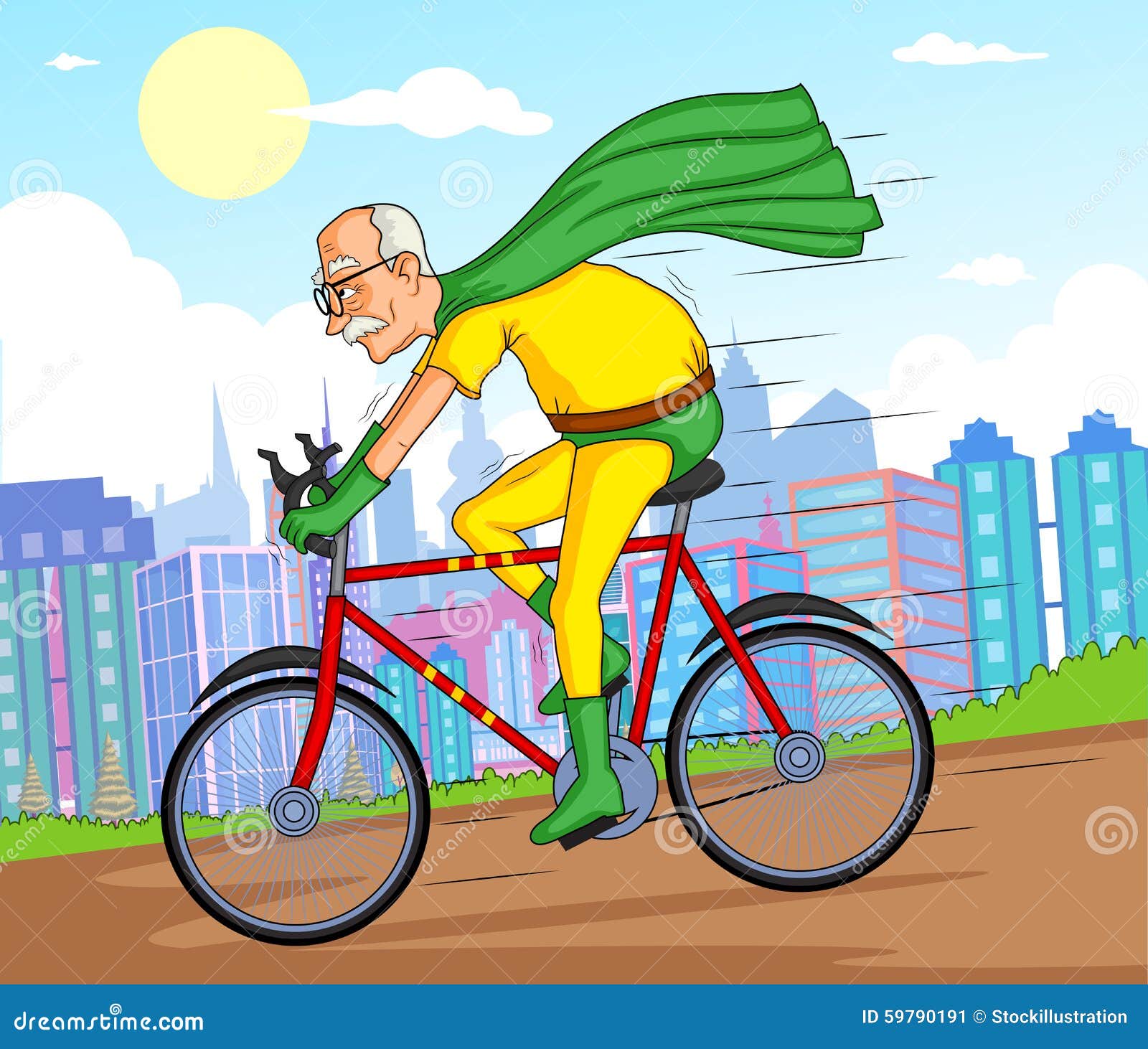 Retro Style Comics Superhero Old Man Stock Vector - Illustration of ...