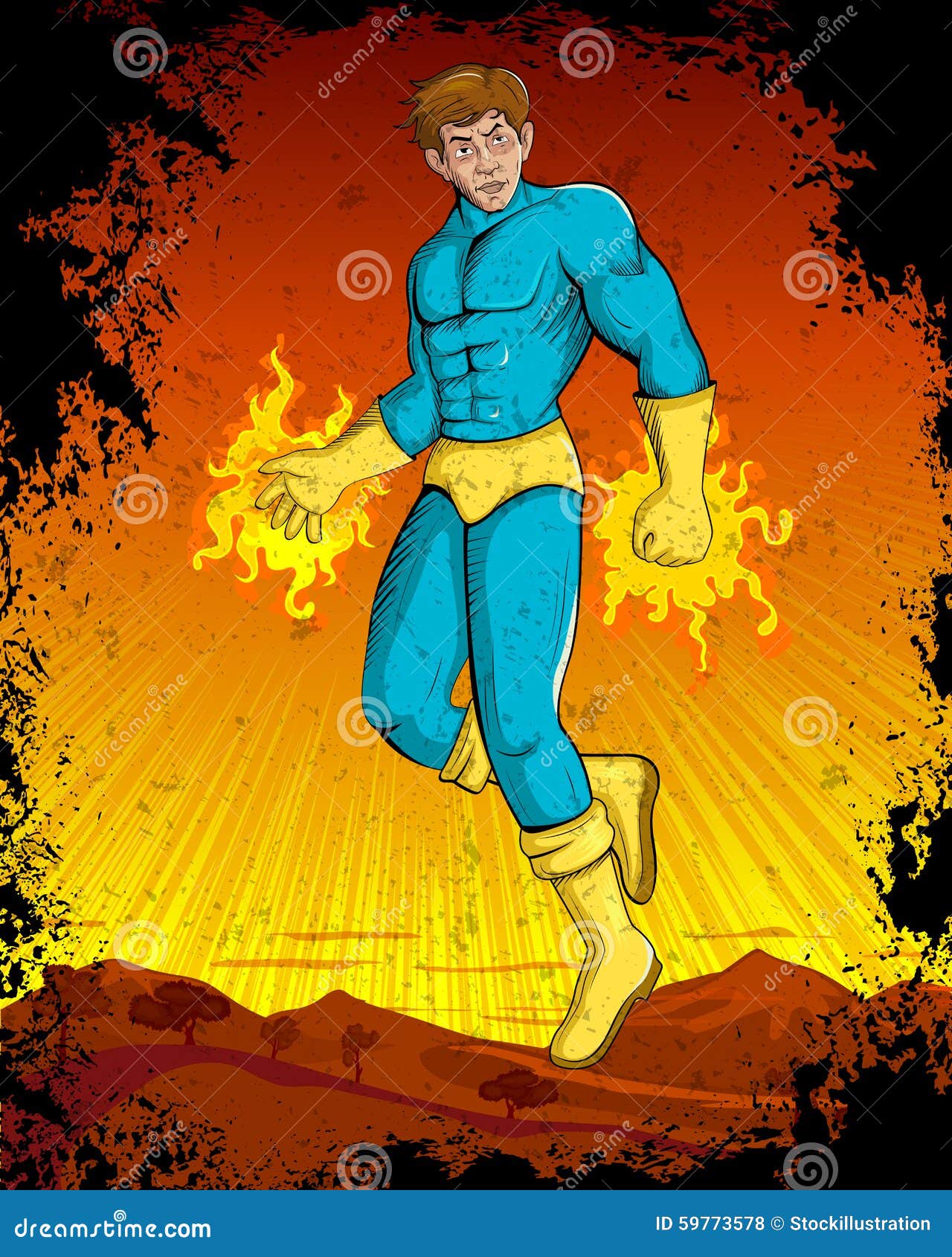 Retro Style Comics Superhero Stock Vector - Illustration of human ...