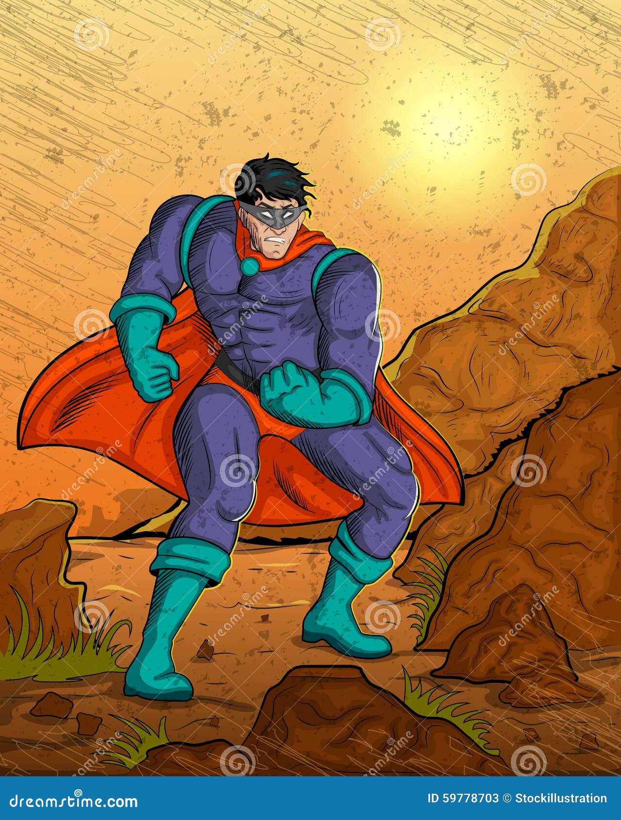 Retro Style Comics Superhero Stock Vector - Illustration of brave ...