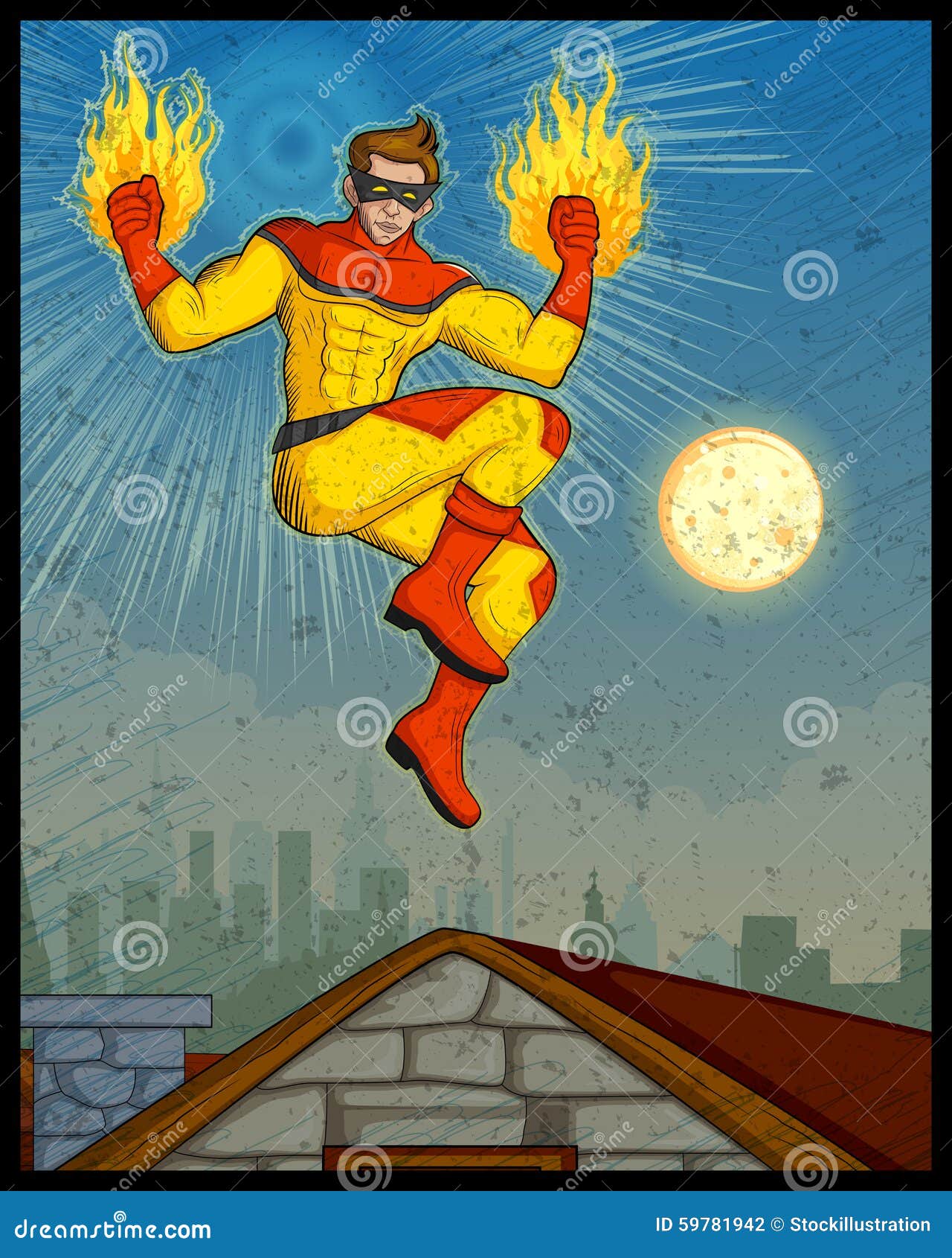Retro Style Comics Superhero Stock Vector - Illustration of help ...