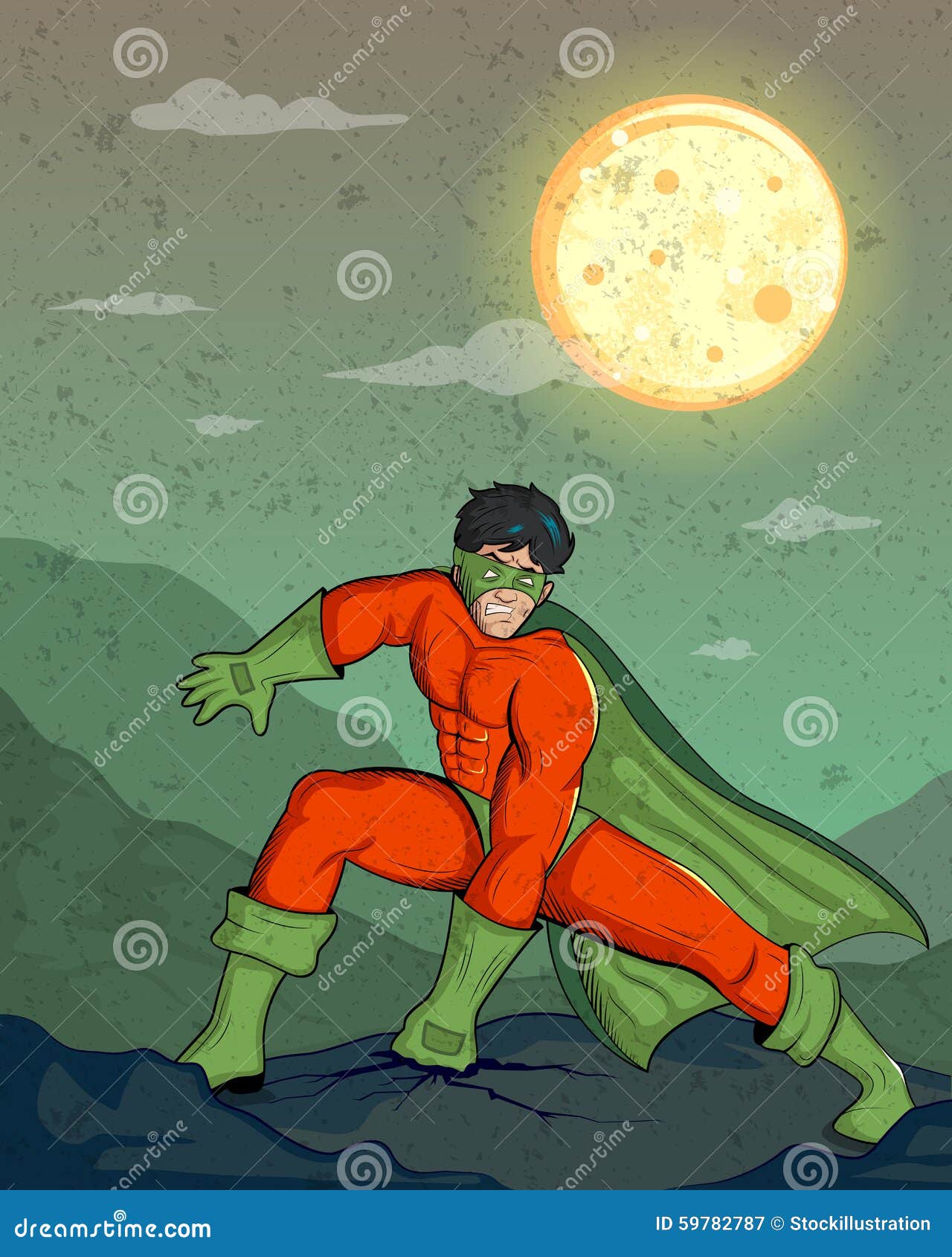 Retro Style Comics Superhero Stock Vector - Illustration of gungy, hero ...