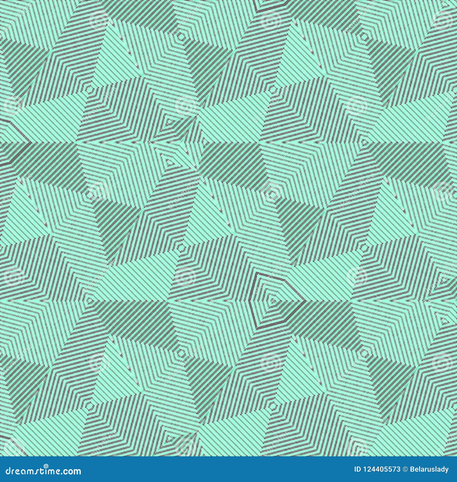 Abstract Retro Style 3d Cubes Geometric Continuous Pattern in Teal ...