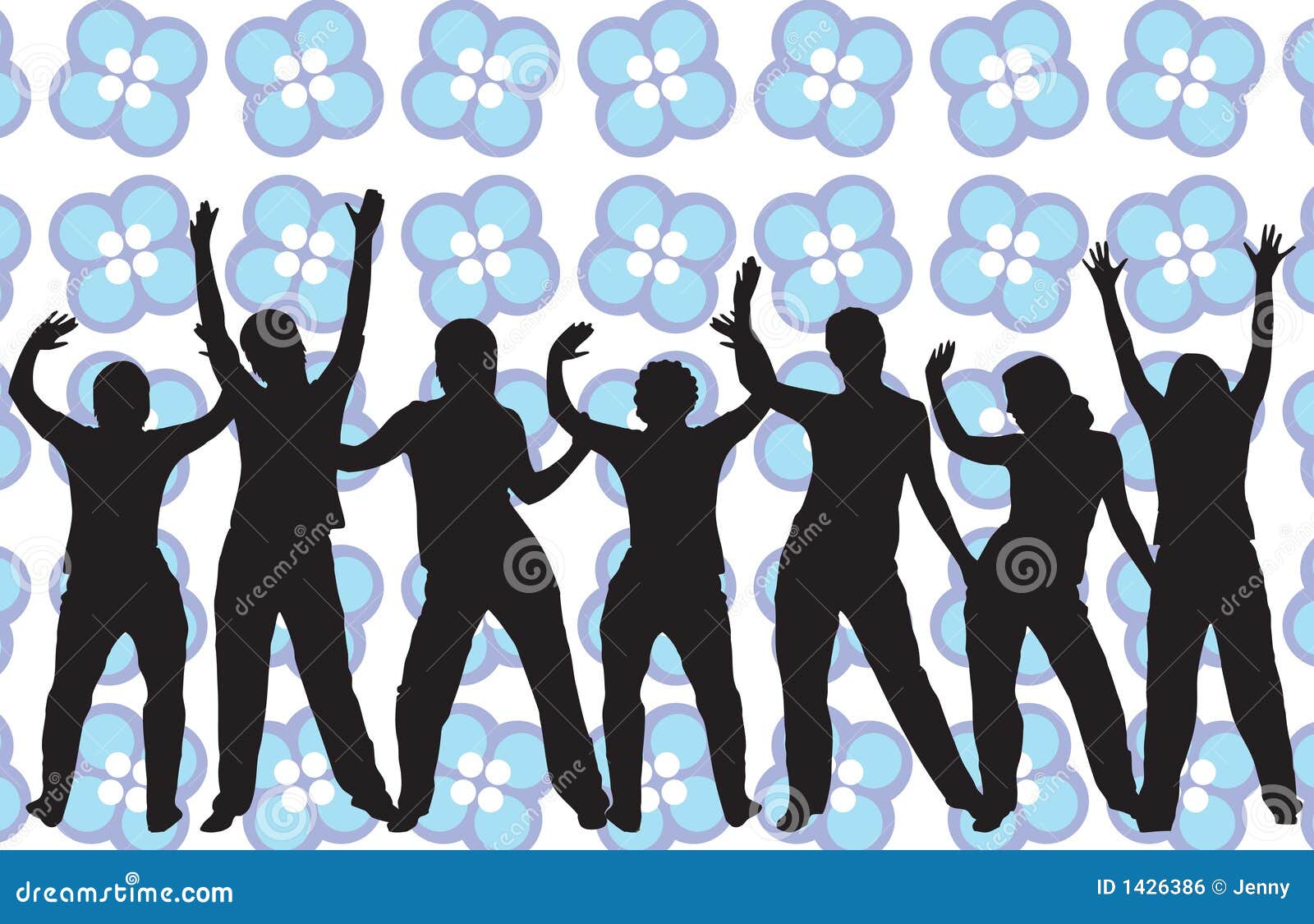 Retro style dancers stock vector. Illustration of outline - 1426386