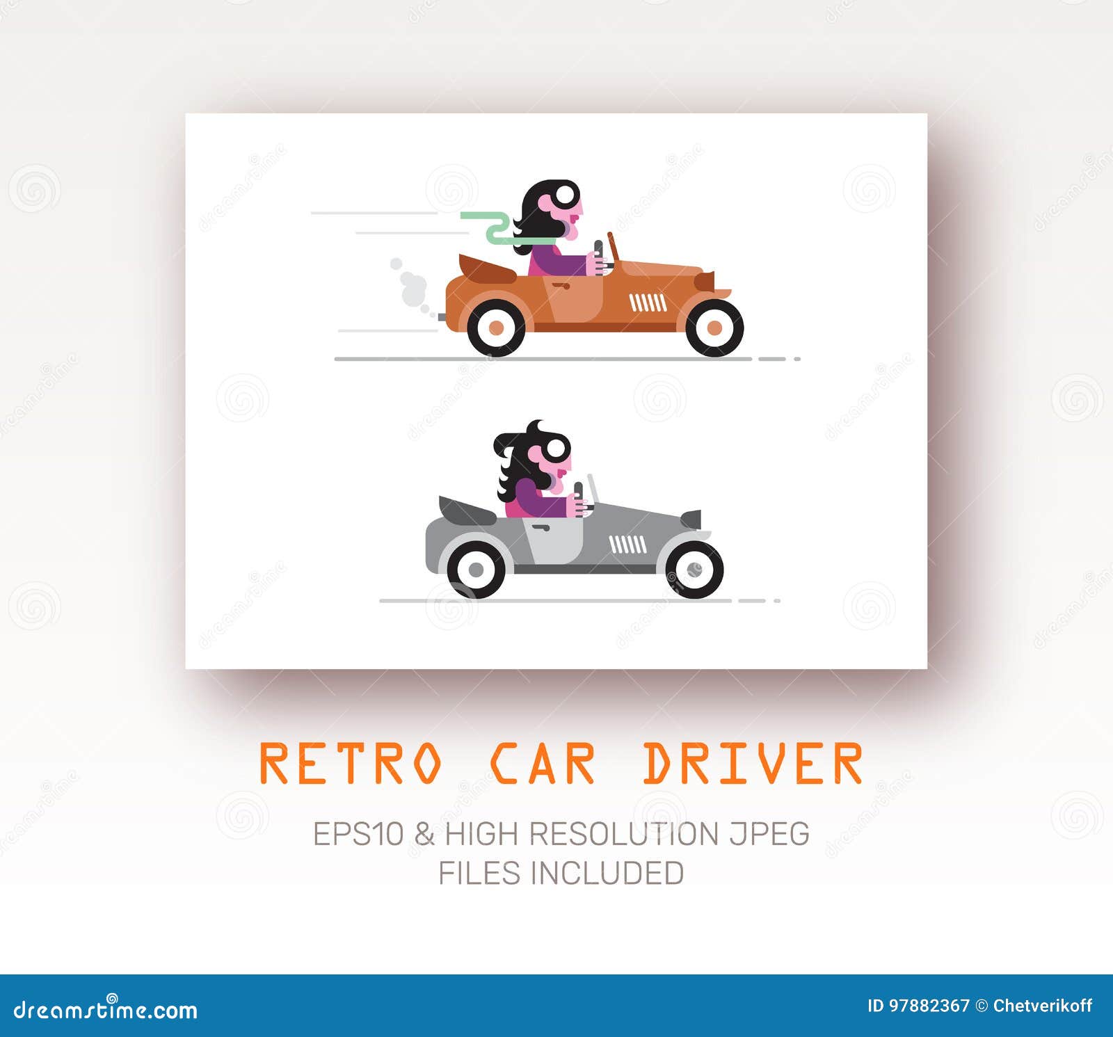 Retro Style Driver Vector Illustration Stock Vector - Illustration of ...