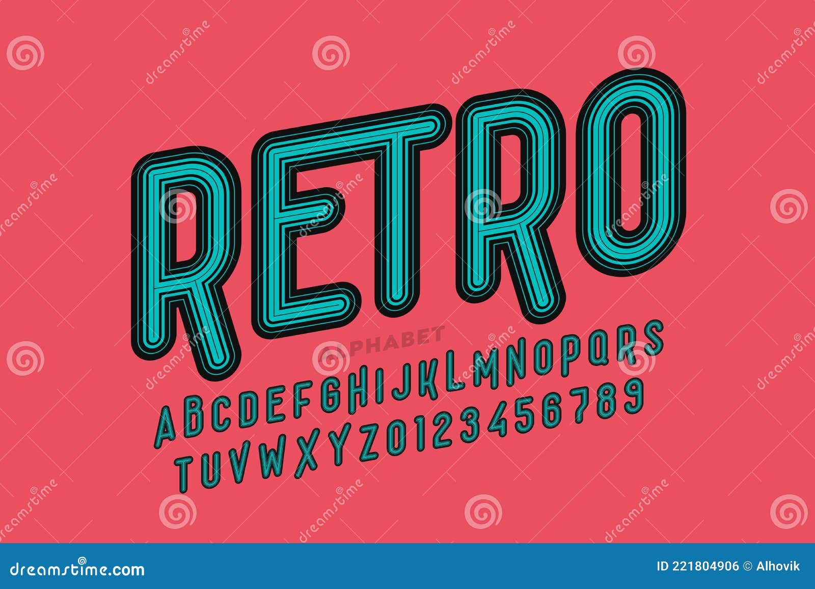 Retro style font stock vector. Illustration of fashion - 221804906