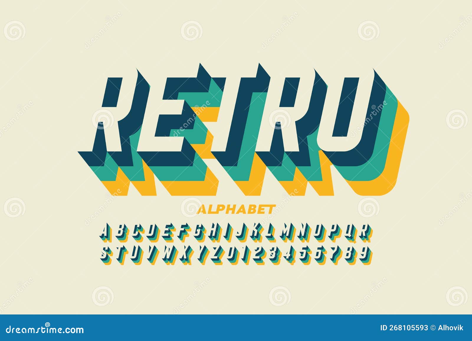 Retro style font design stock vector. Illustration of fashion - 268105593
