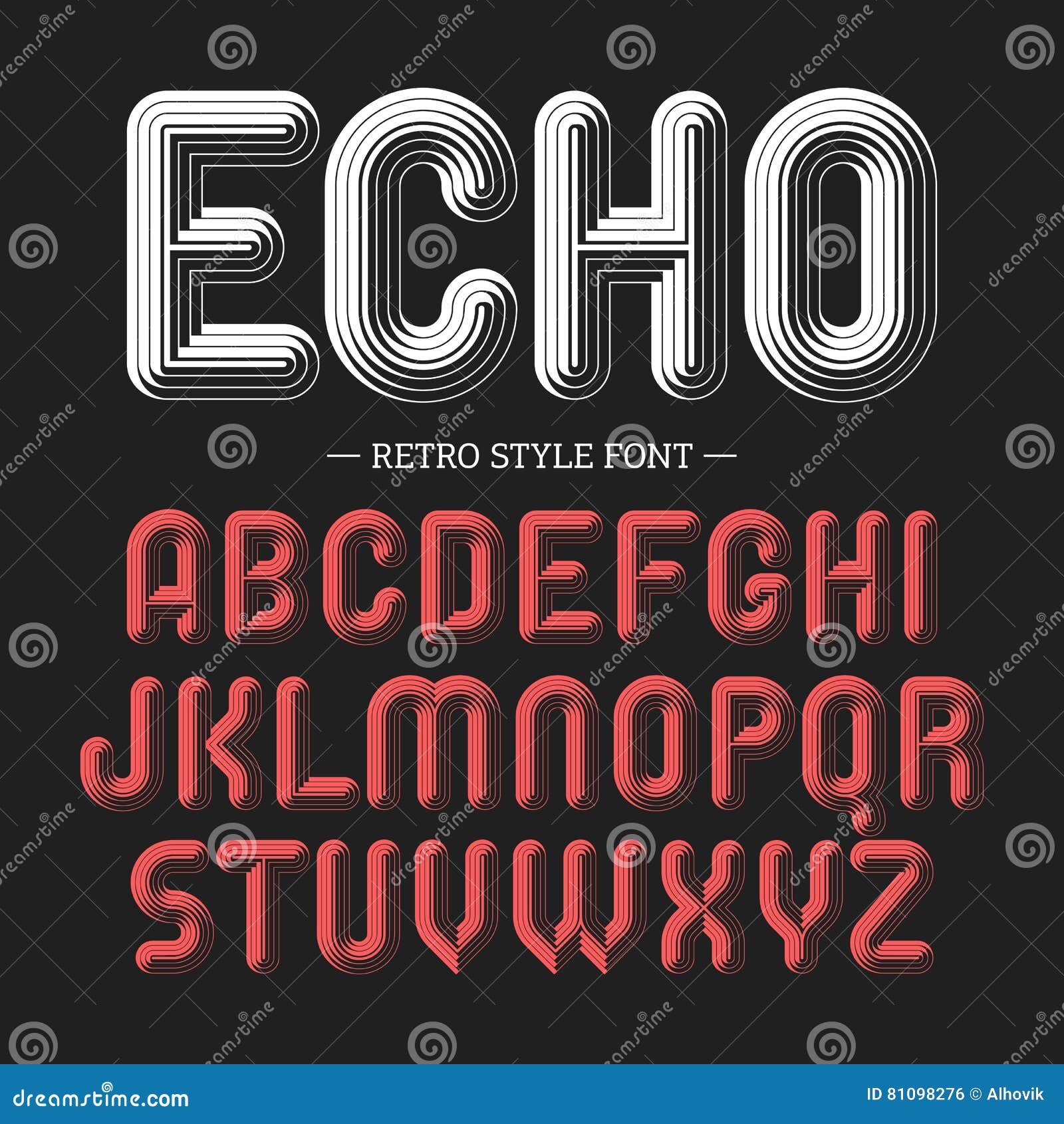 Retro style font stock vector. Illustration of retro - 81098276