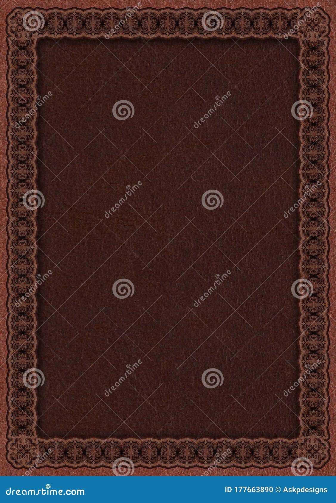 Frame with leather. stock illustration. Illustration of bronze - 177663890