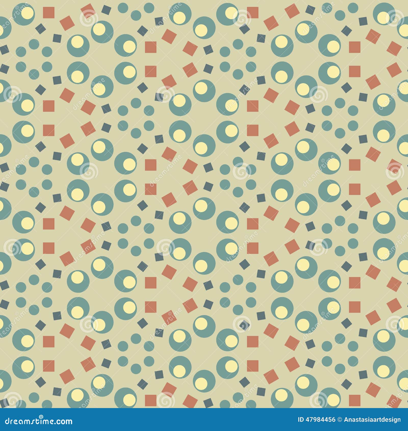 Retro Style Geometric Seamless Pattern Stock Vector - Illustration of ...