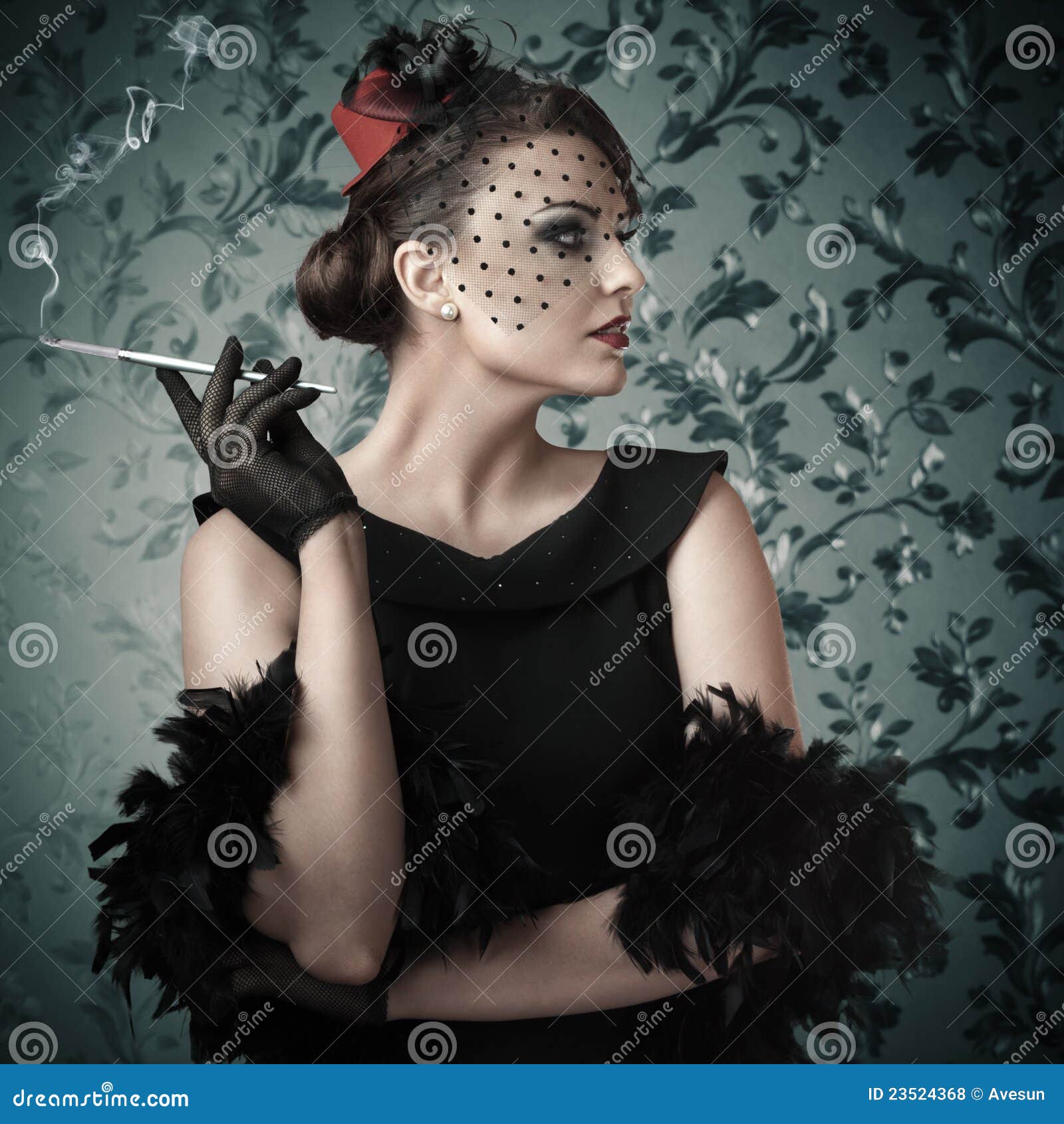 Retro style girl portrait stock photo. Image of amazing - 23524368