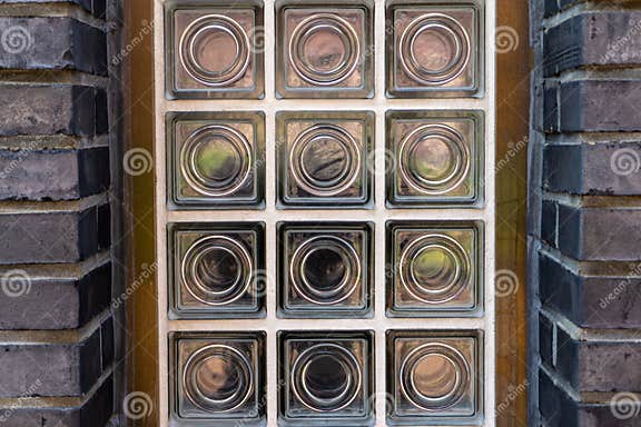 Retro Style Glass Block or Glass Wall,an Architectural Element Made ...