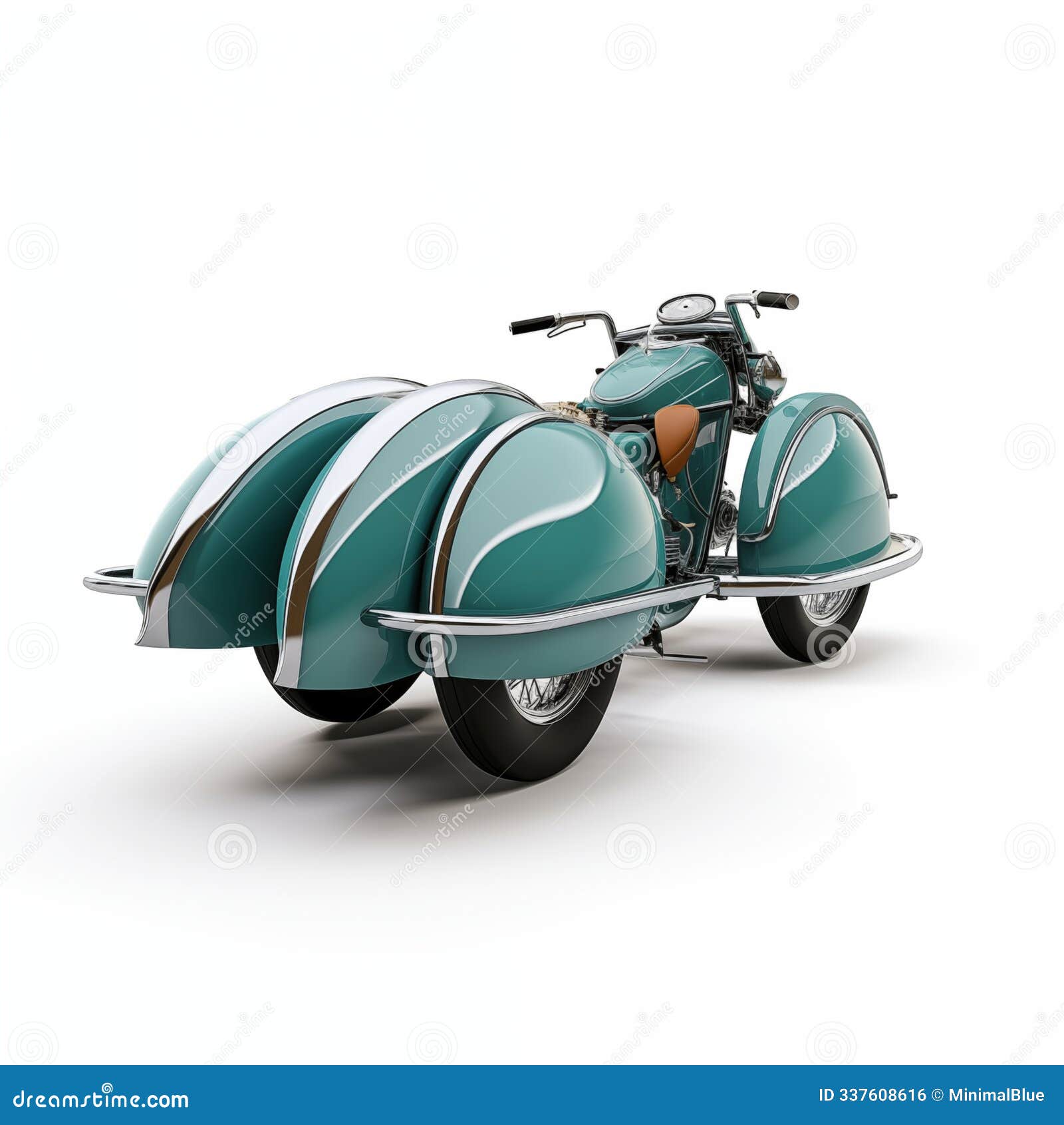 Retro Style Green Motorcycle with Sidecar Isolated on White Background ...