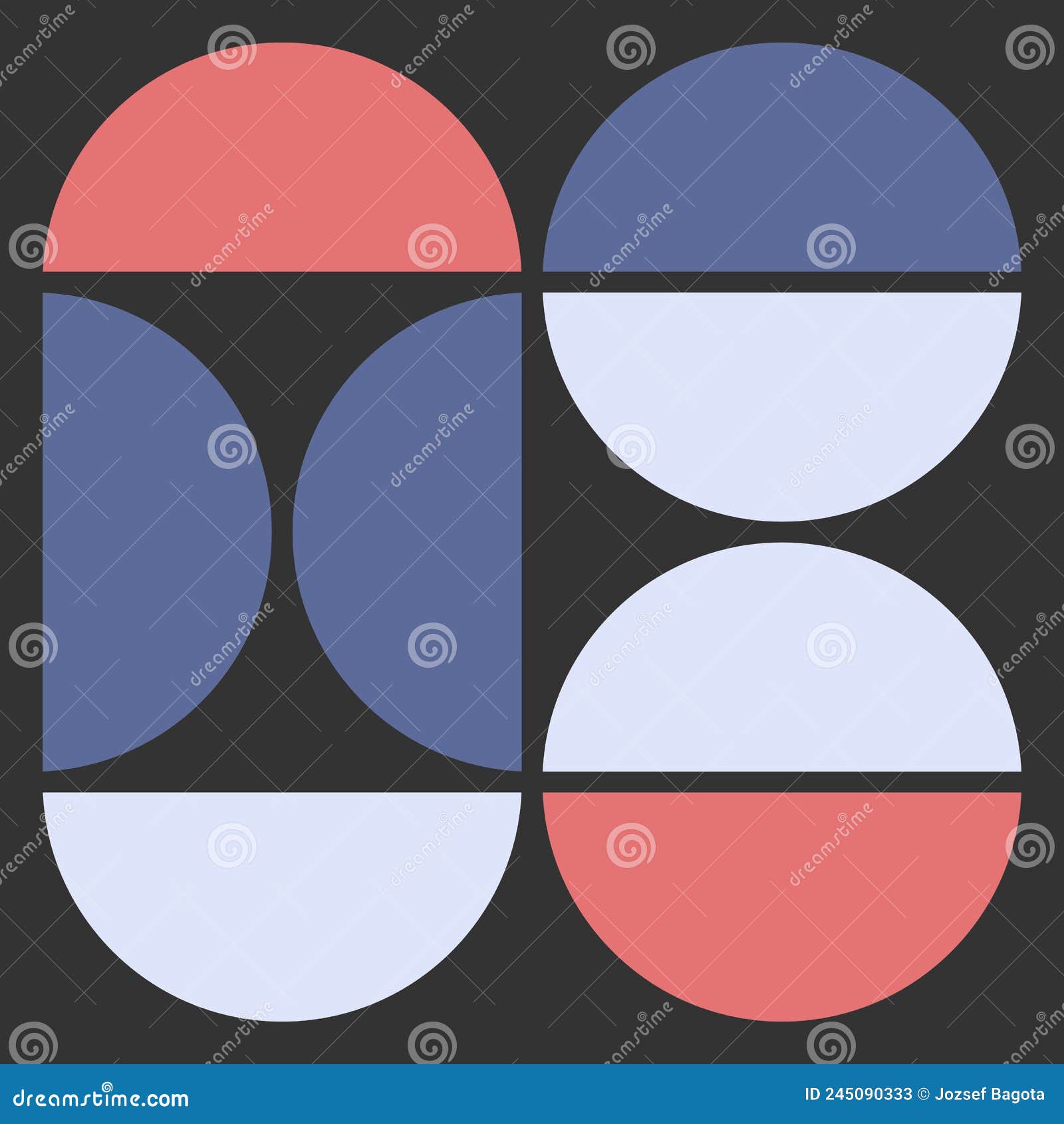 Retro Style Half Circles Mosaic Pattern, Colorful Vintage Texture in ...