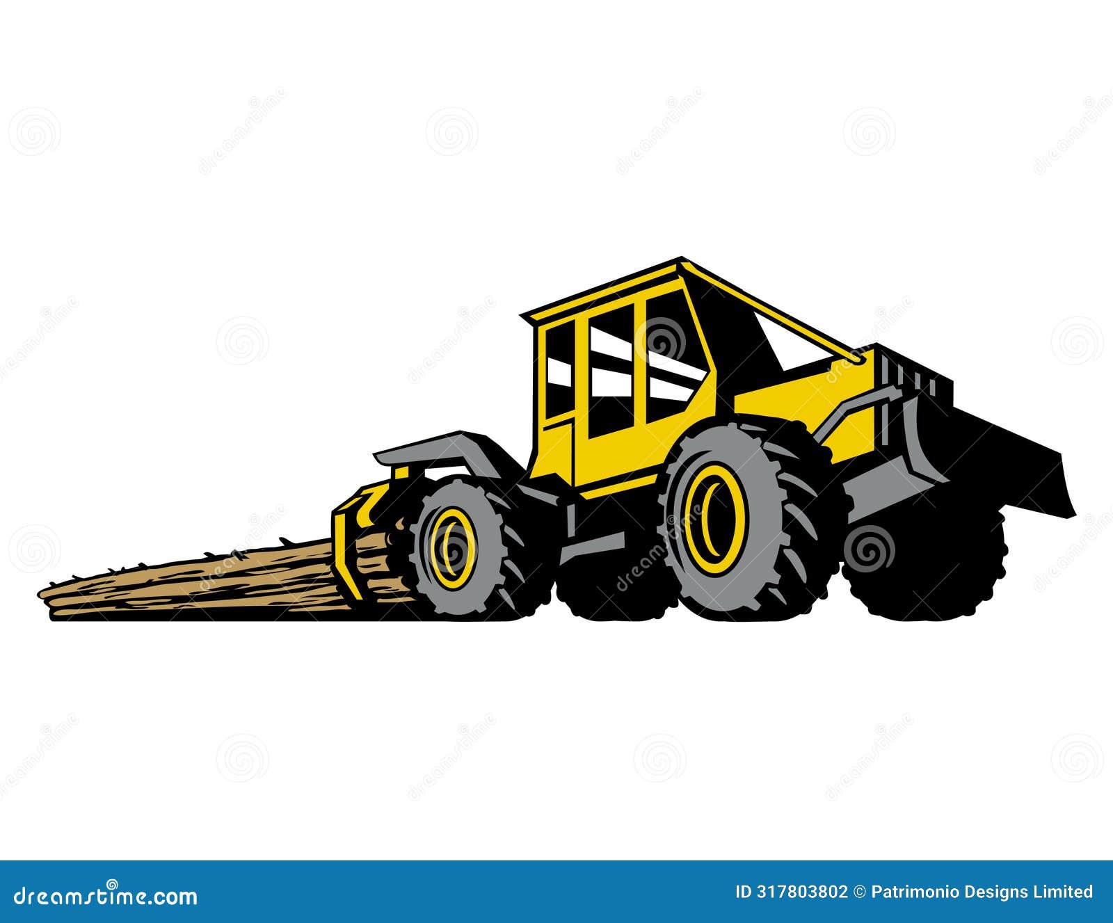 Forestry Cable Skidder Vehicle Icon Vector Illustration | CartoonDealer ...