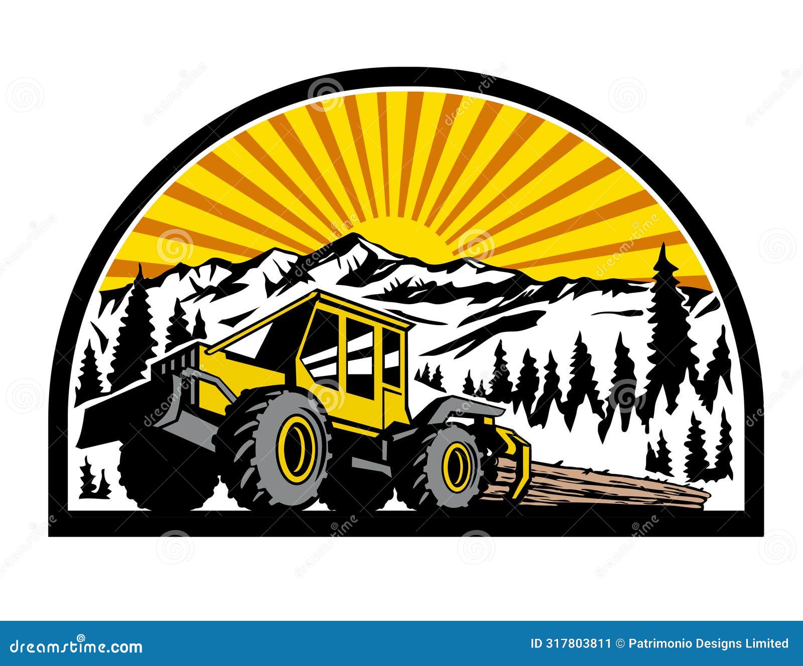 Forestry Cable Skidder Vehicle Icon Vector Illustration | CartoonDealer ...