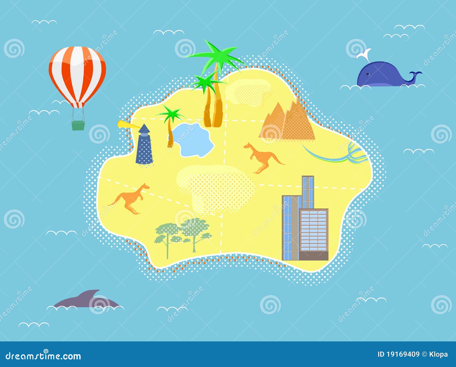 Retro Style Island Map stock vector. Illustration of design - 19169409