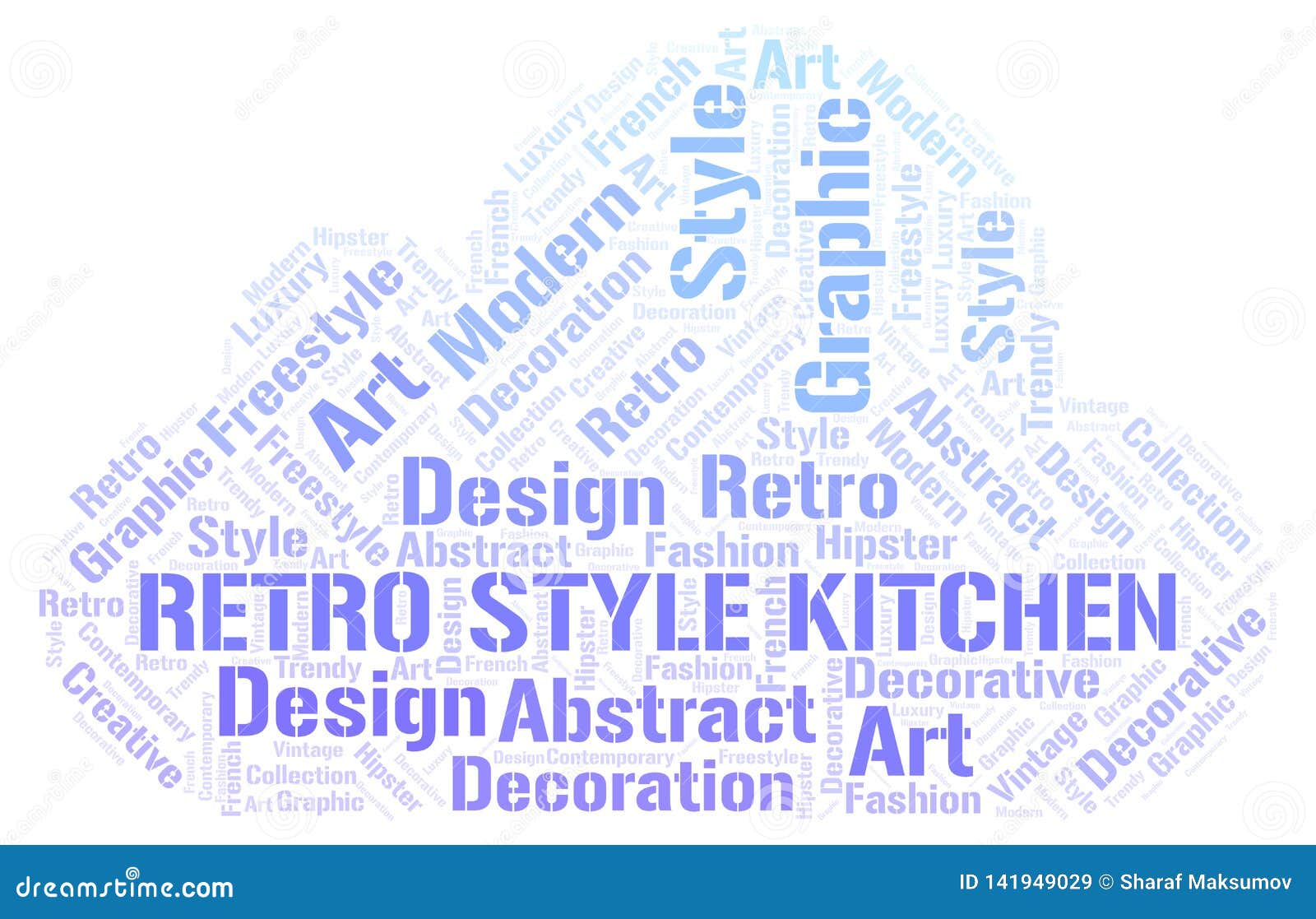 Retro Style Kitchen Word Cloud Stock Illustration - Illustration of ...