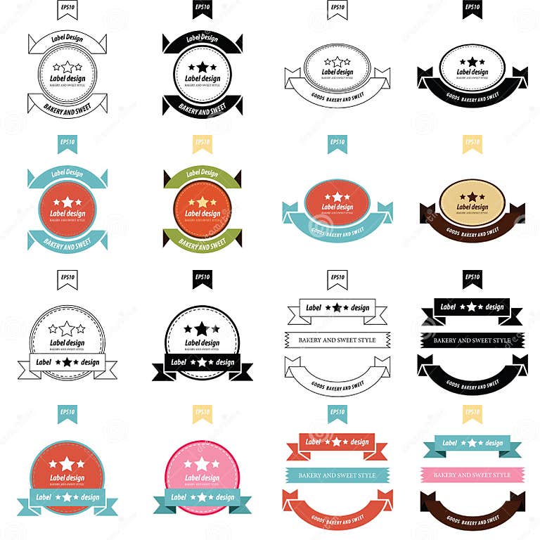 Retro Style Label 4 Styles Set Stock Vector - Illustration of card ...