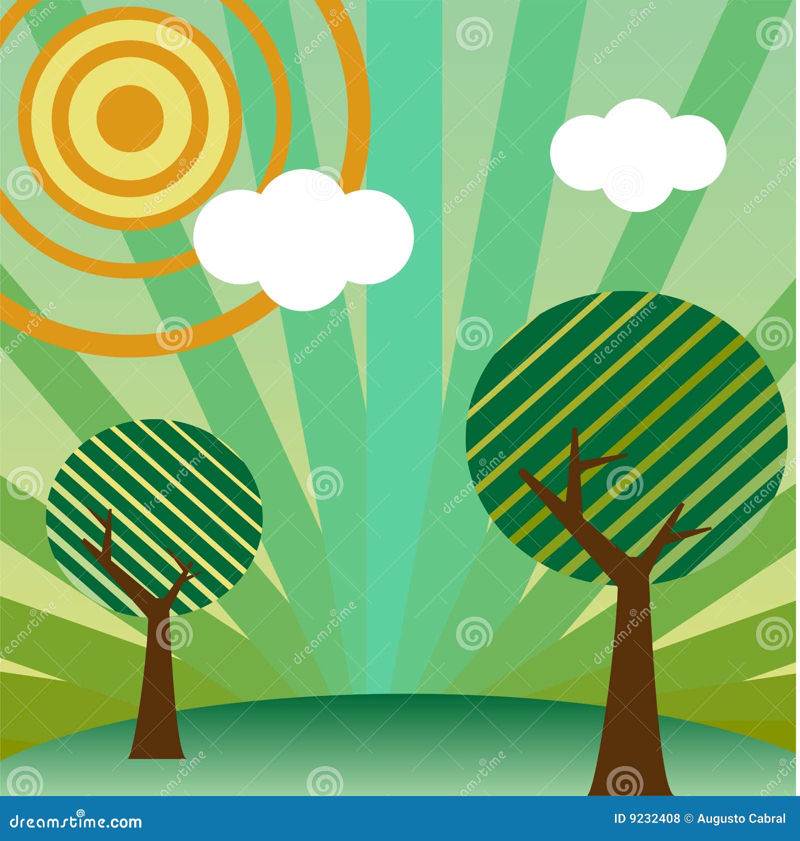Retro style landscape stock vector. Illustration of decoration - 9232408
