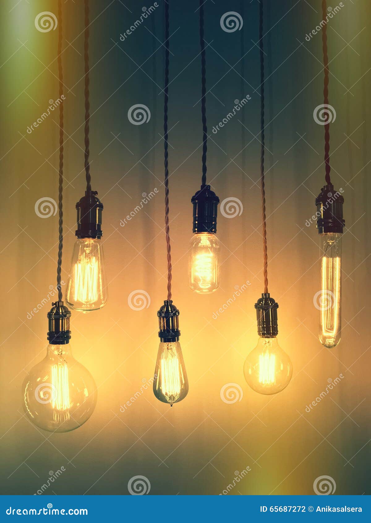 Retro style light bulbs stock photo. Image of colour - 65687272