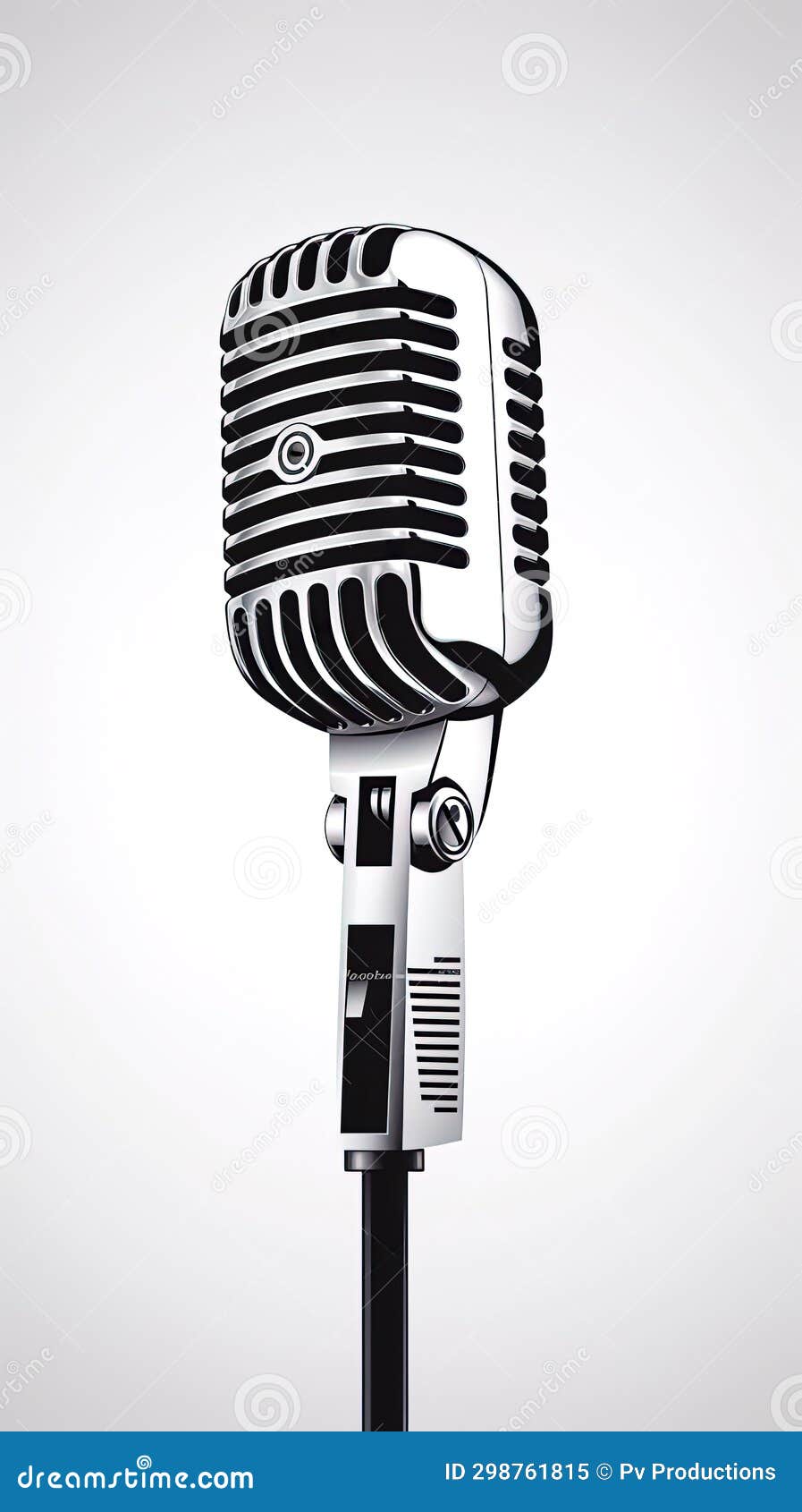Retro Style Microphone Isolated on White Background. Stock Image ...
