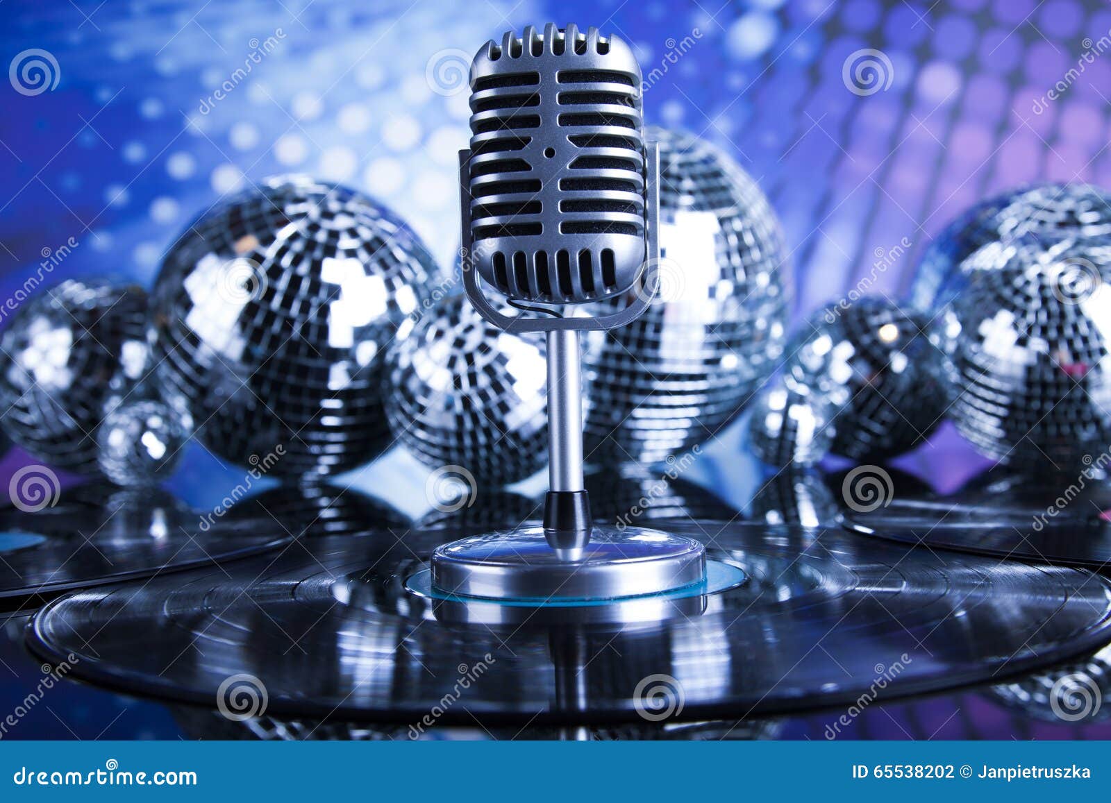 Retro Microphone Vintage Background